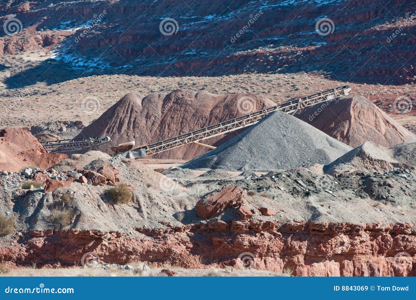 Desert gravel pit stock image. Image of conveyor, distant - 8843069