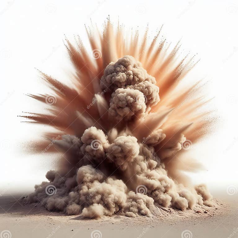 158 141. Desert Heat Chalk Piece Exploding into a Sand Stock Image ...