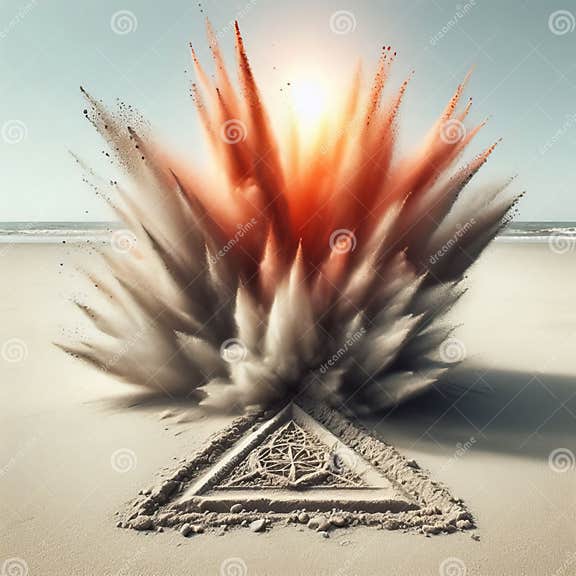 Desert Heat Chalk Piece Exploding into a Sandy C Rare Odd Stock Photo ...