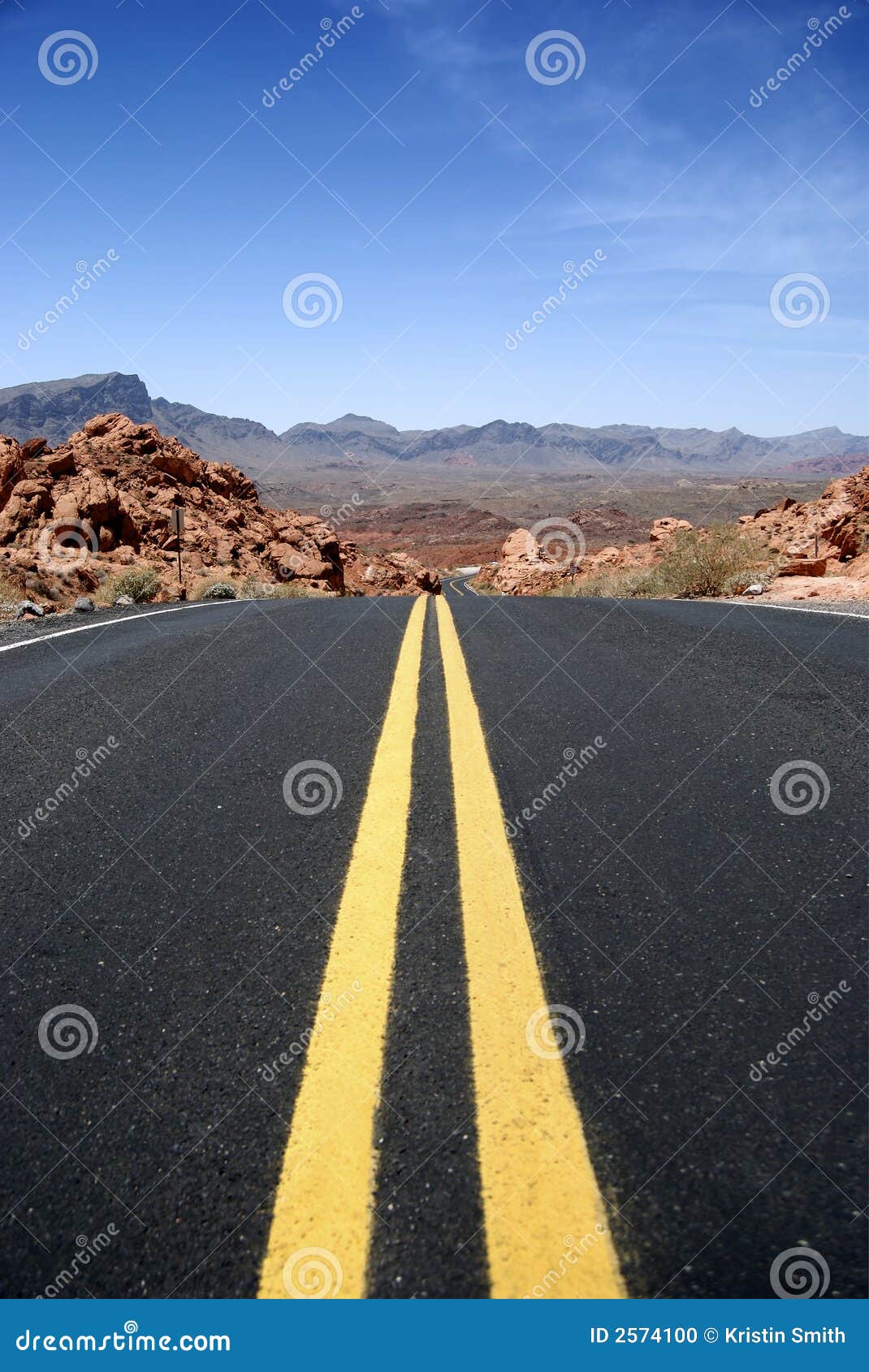 Desert Highway stock photo. Image of highway, barren, back - 2574100