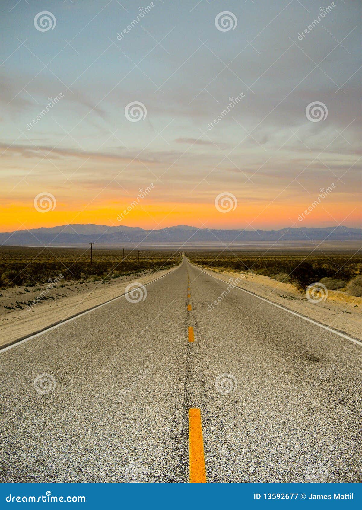 Desert Highway at Sunset stock image. Image of highway - 13592677