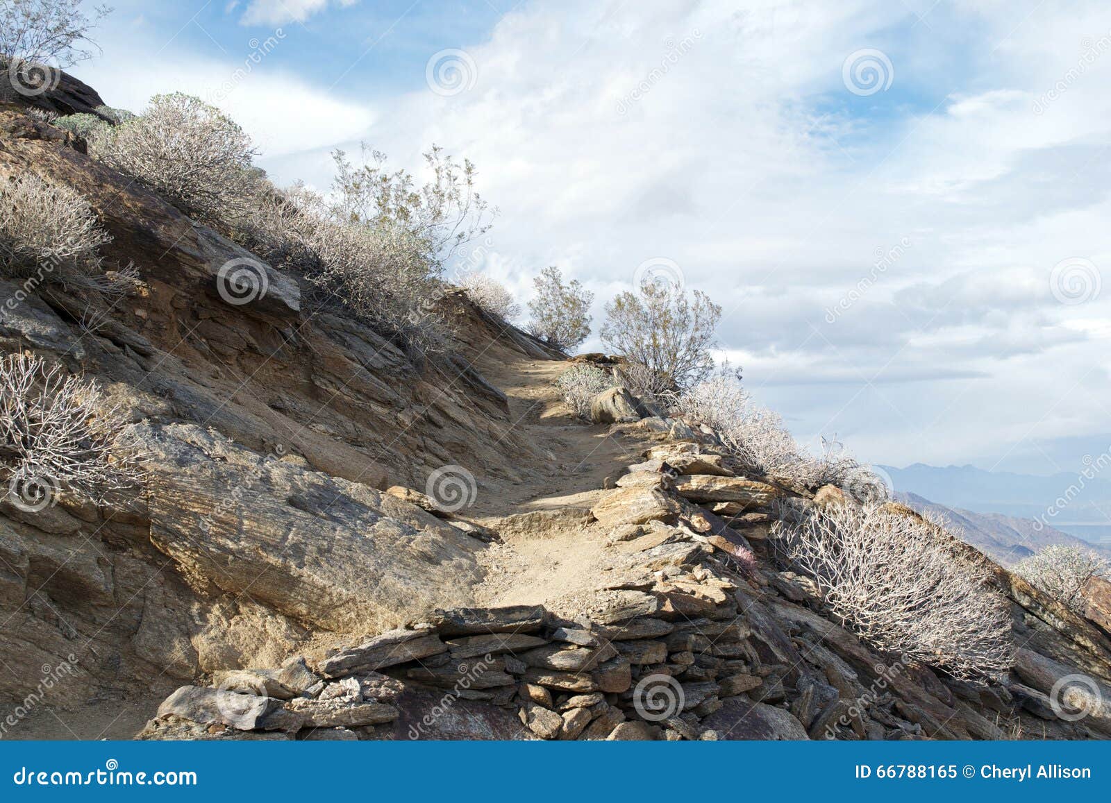 Desert Hiking Trail Along the Side of a Cliff Stock Image - Image of ...