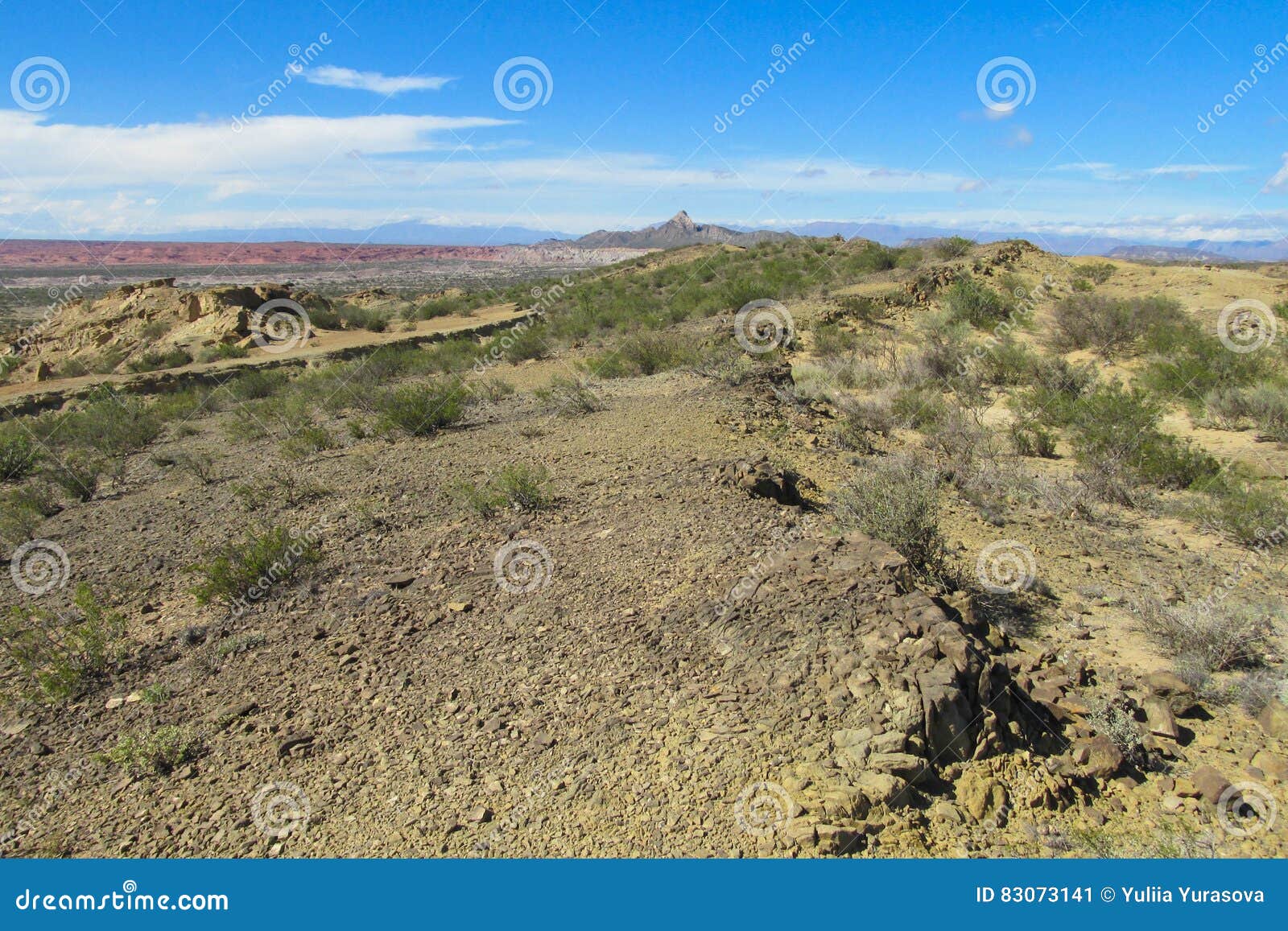 Desert hill stock image. Image of landscape, land, clouds - 83073141