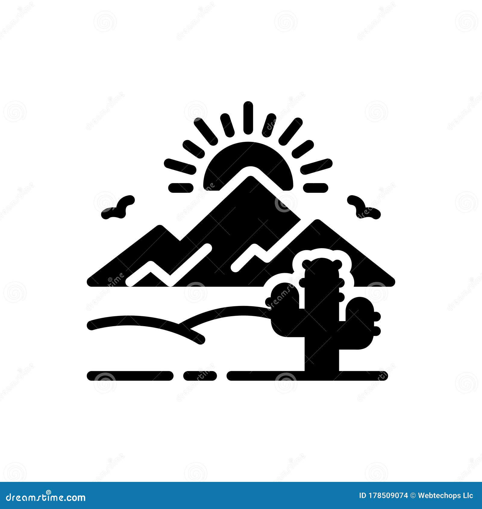 Black Solid Icon for Desert, Sands and Sandbar Stock Vector ...