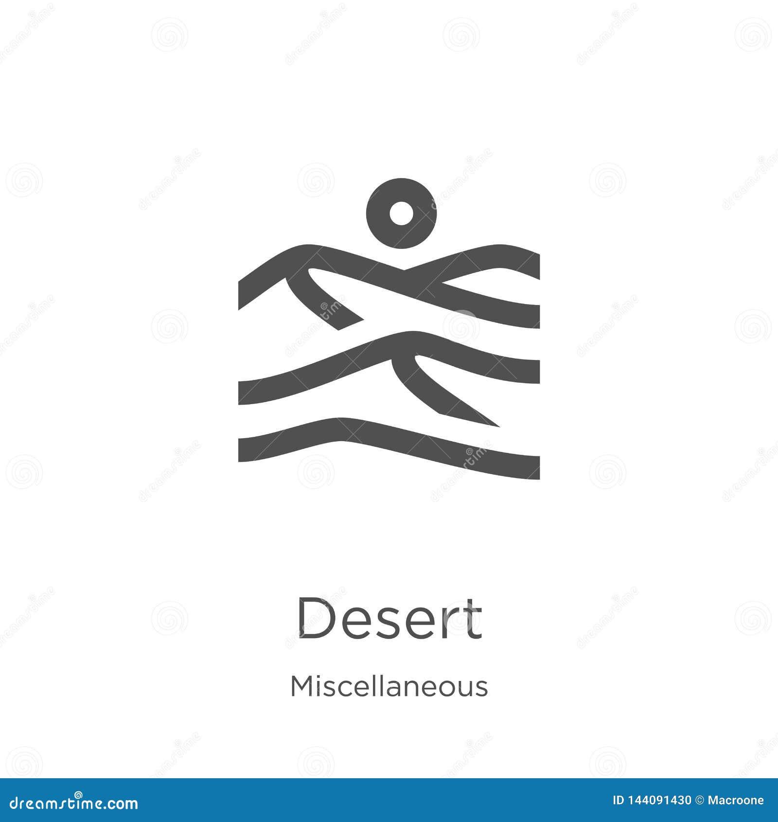 Desert Icon Vector from Miscellaneous Collection. Thin Line Desert ...