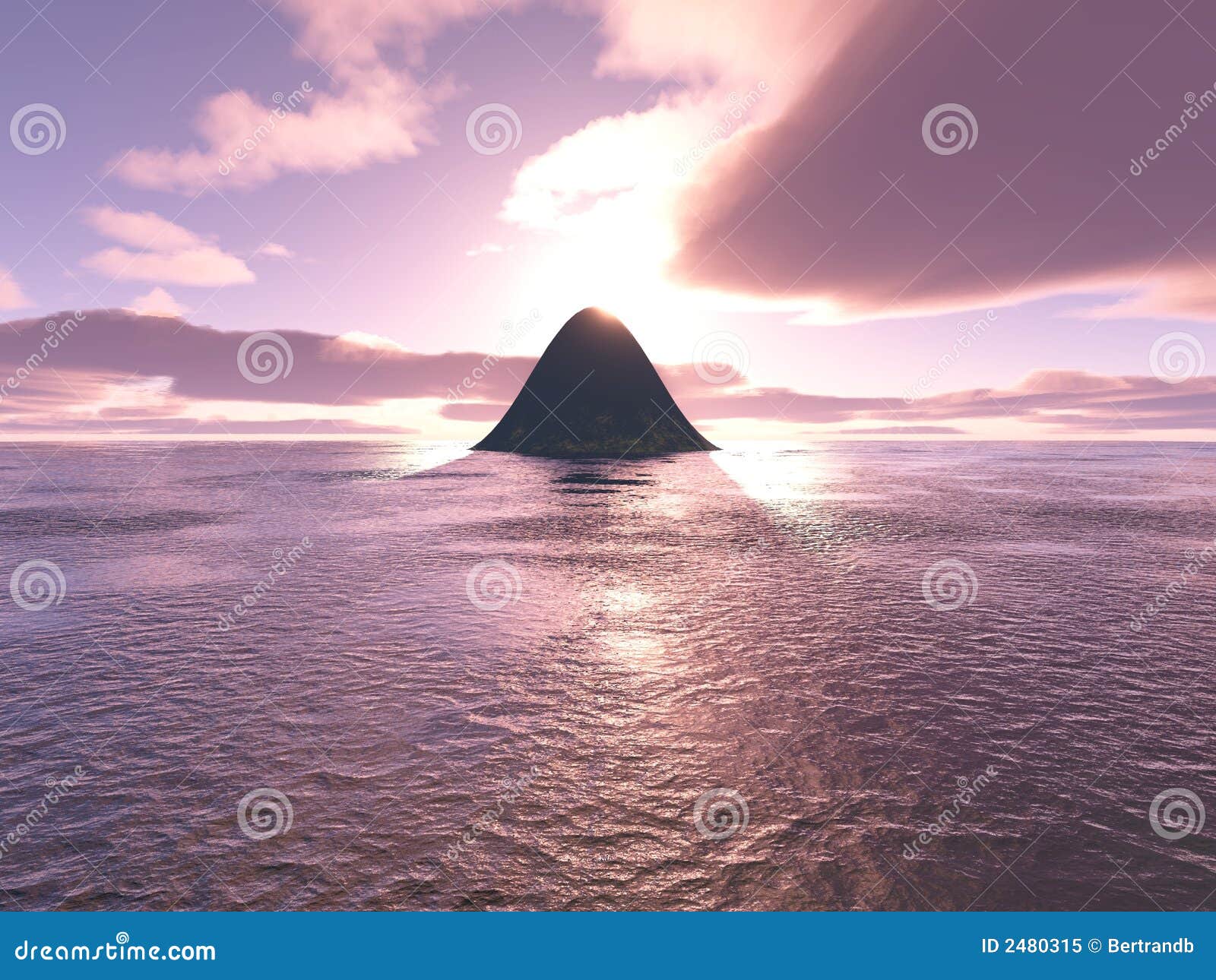 Desert Island stock illustration. Illustration of sunset - 2480315