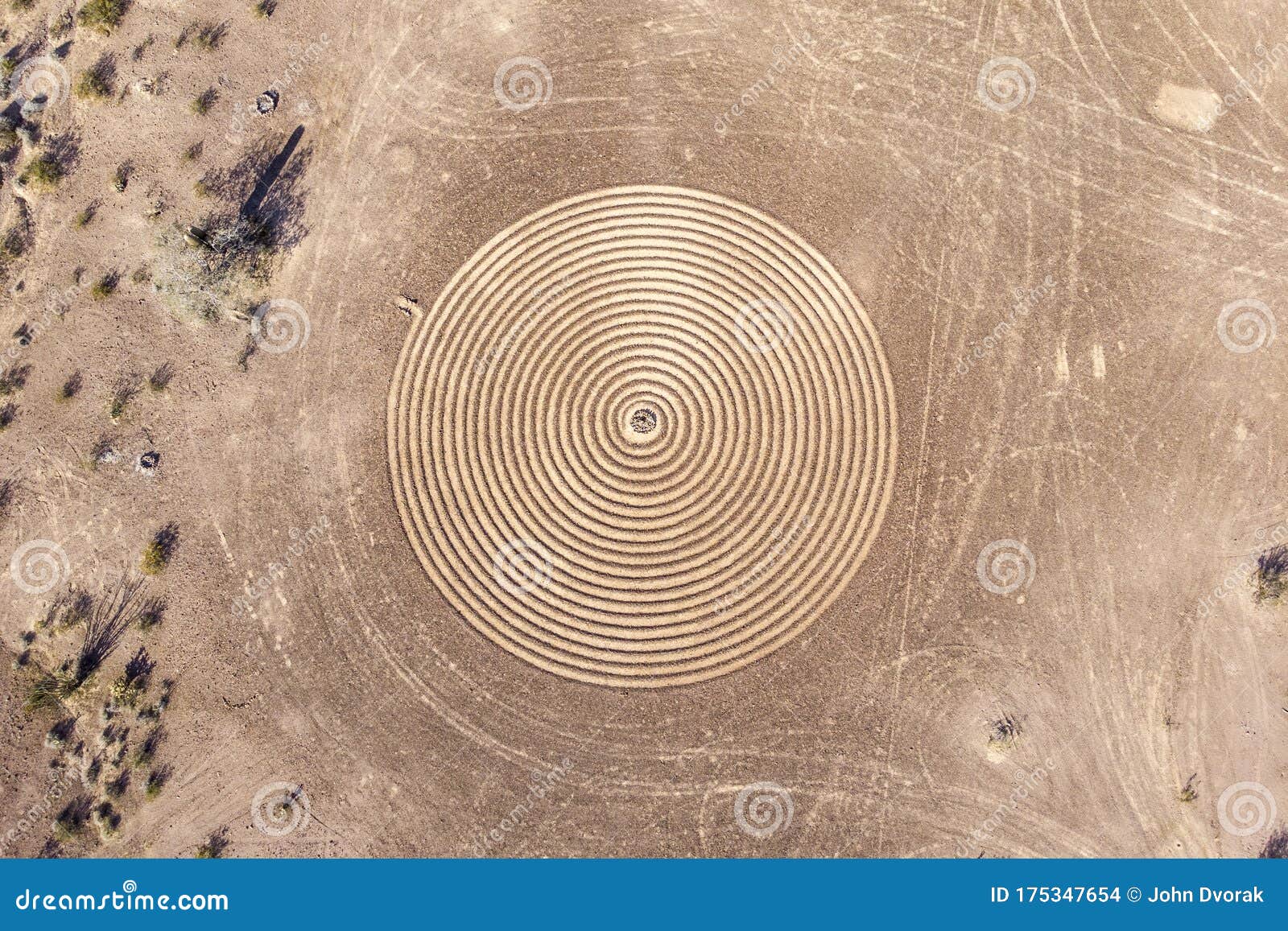 Desert Labyrinth Circle - Drone Photography Stock Photo - Image of ...