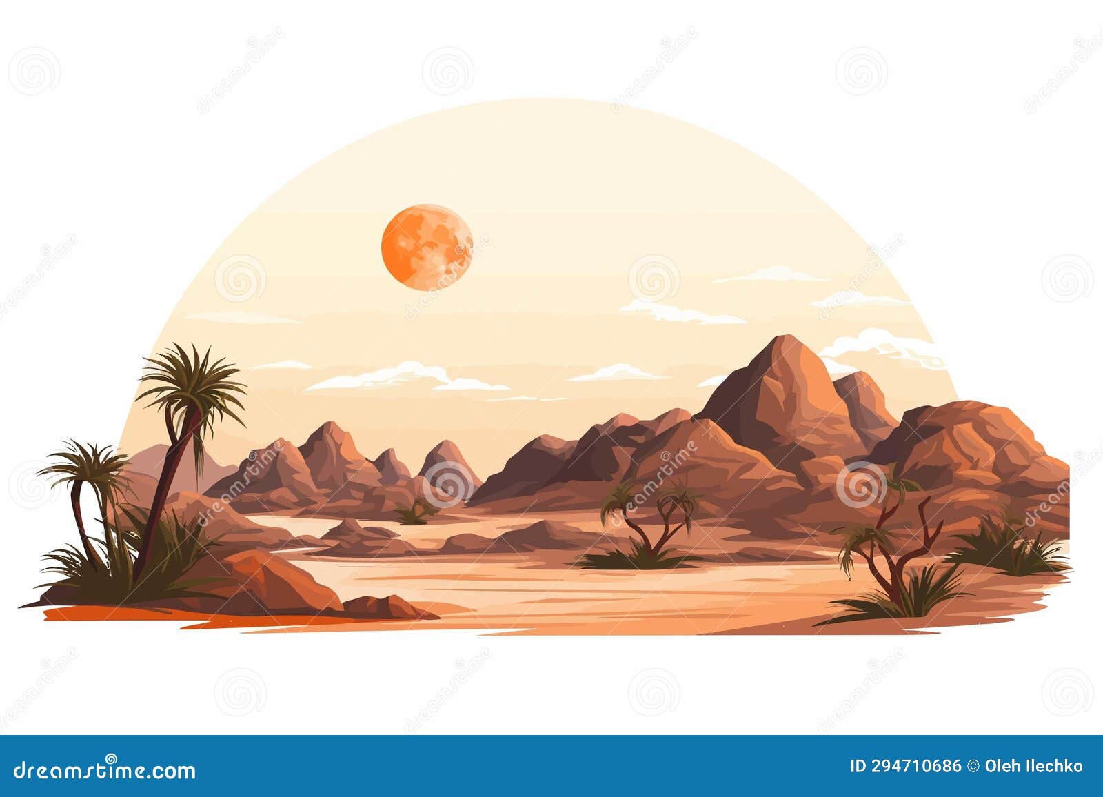 Desert Landscape Asset Vector Flat Minimalistic Isolated Vector Style ...