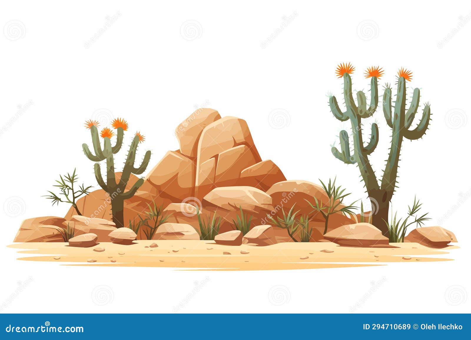 Desert Landscape Asset Vector Flat Minimalistic Isolated Vector Style ...