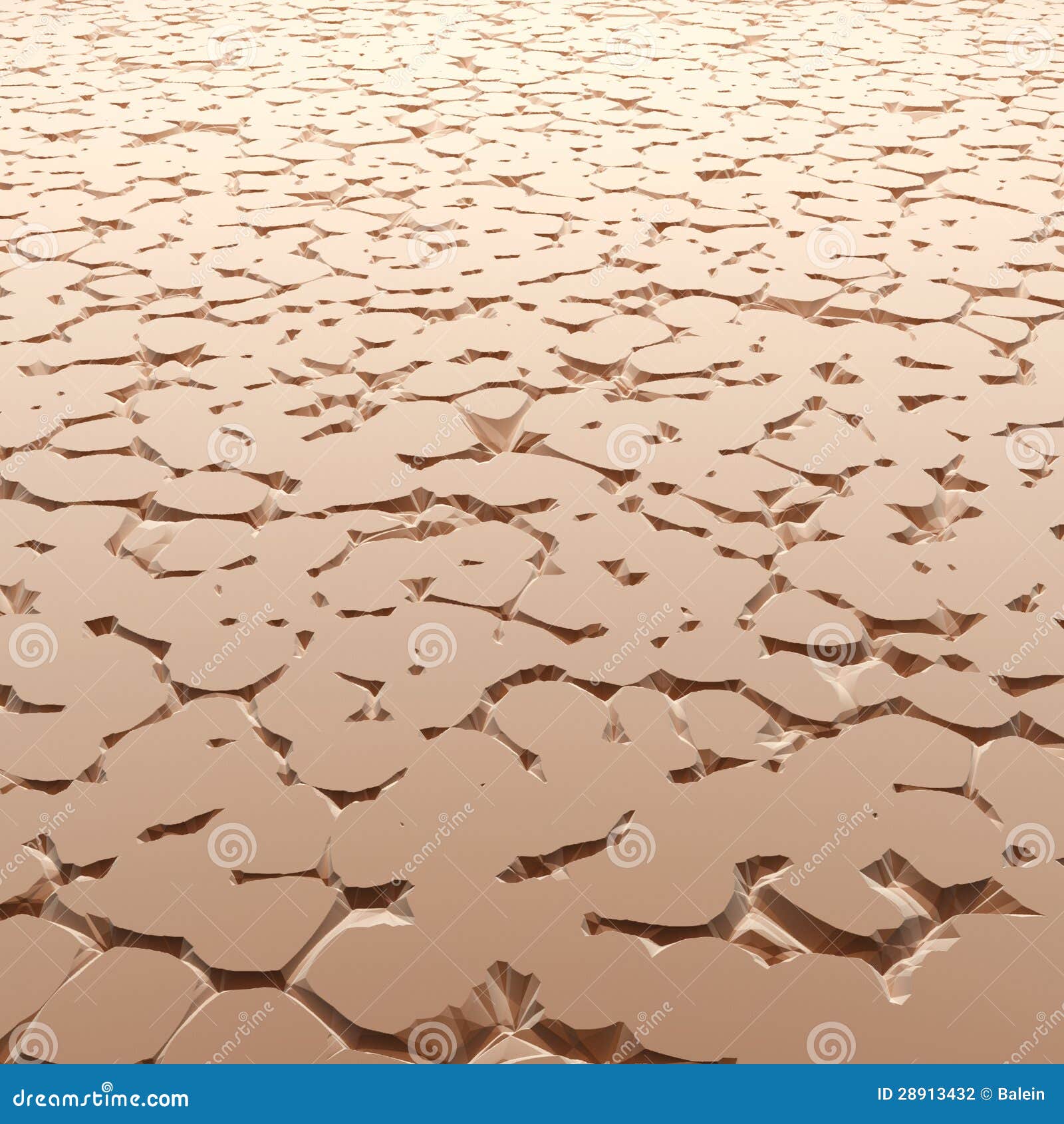 Desert Landscape with Cracked Earth Stock Illustration - Illustration ...
