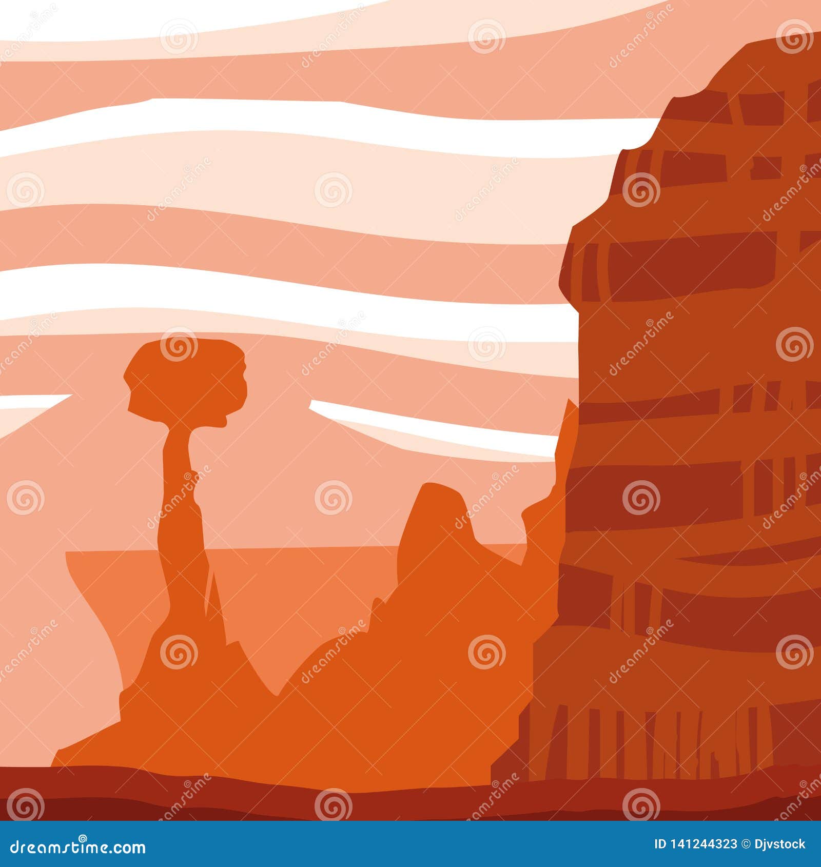Desert landscape dry scene stock vector. Illustration of land - 141244323