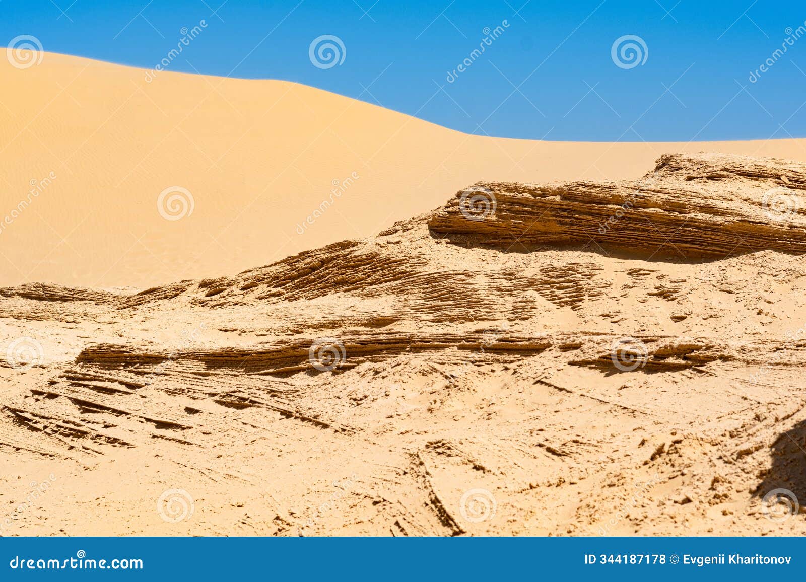 Desert Landscape, Layered Sandstone Rock Stock Photo - Image of sandy ...