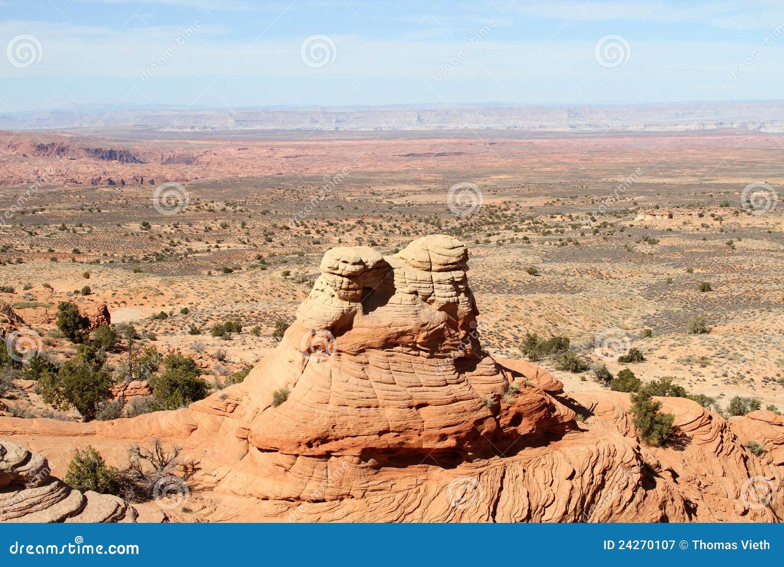 Arizona: Two Buttes in Glen Canyon National Recreation Area Stock Image ...
