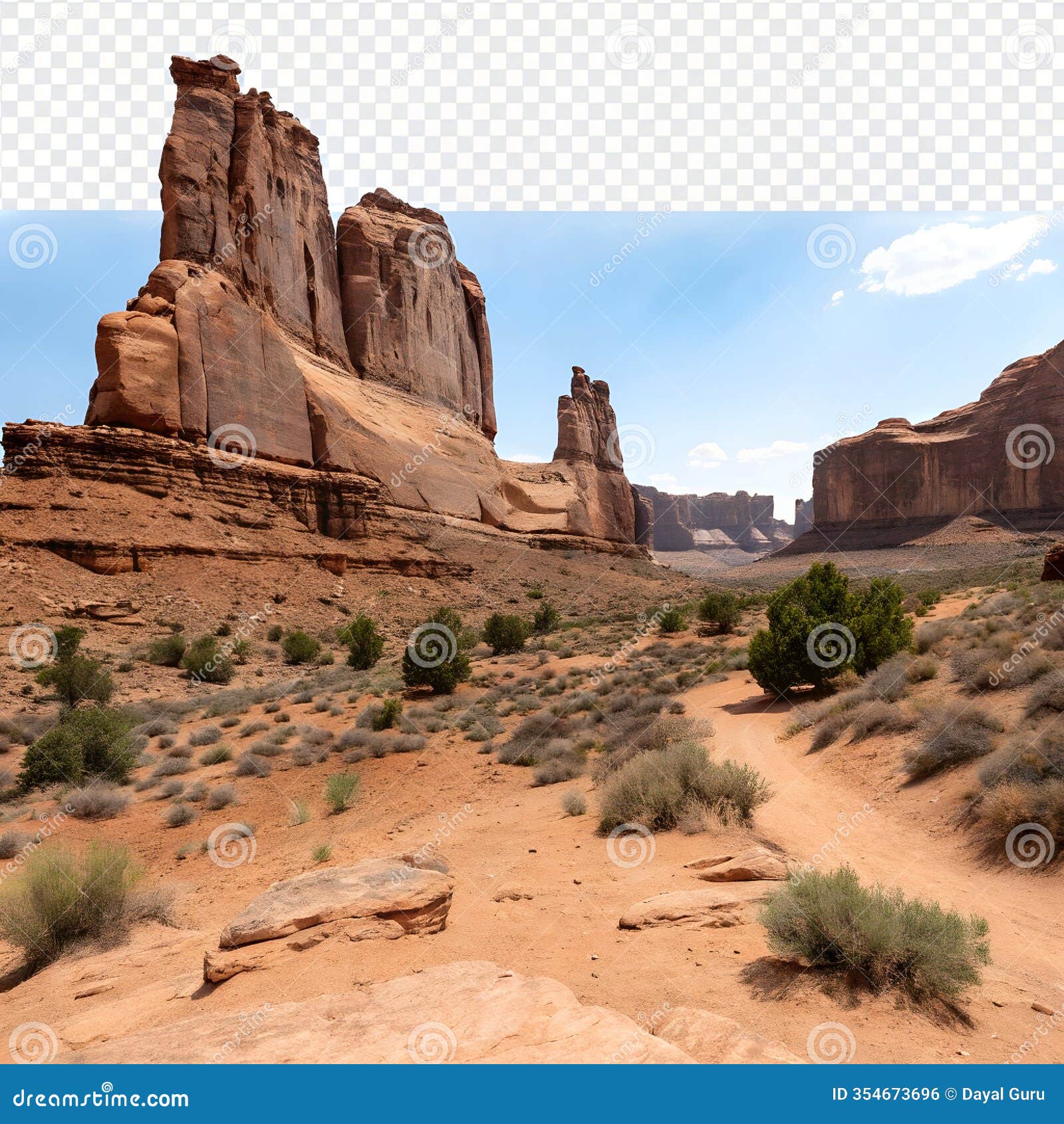 "Desert Landscape with Rock Formations Isolated on Transparent ...