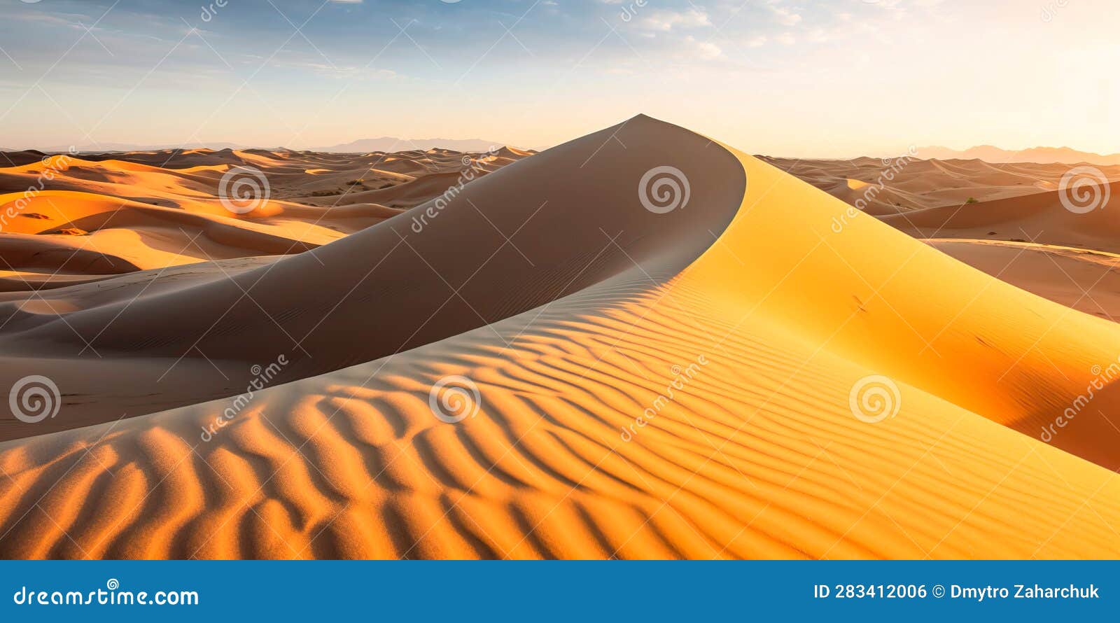 Desert Landscape with Sand Being Shaped into Sharp Dunes by the Wind ...