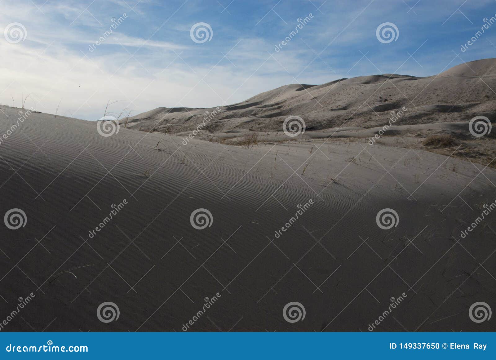 Desert Landscape Sand Dune and Mountains Stock Photo - Image of ...