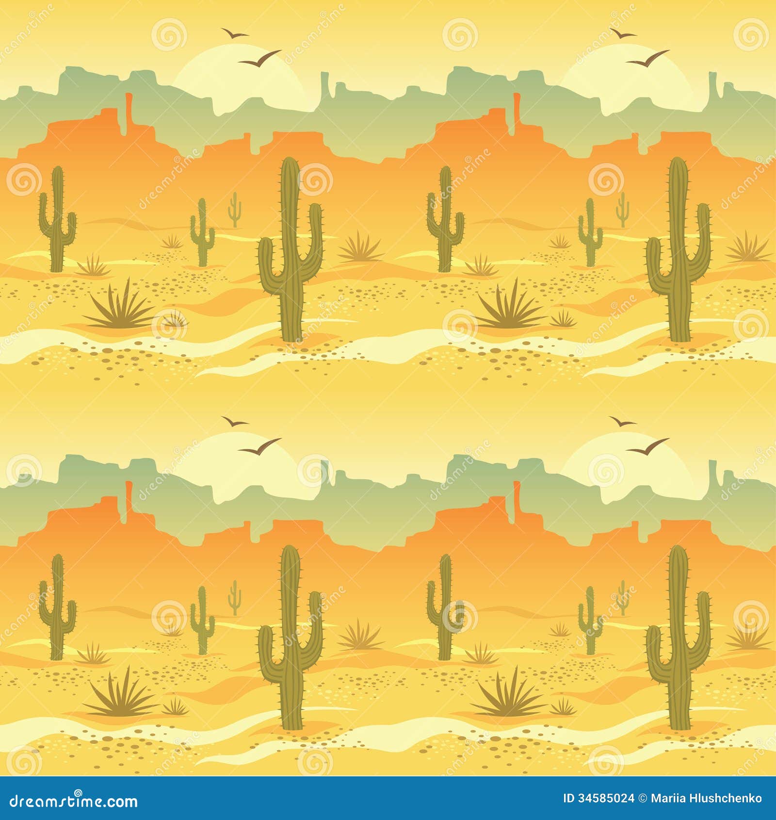 Desert landscape stock vector. Illustration of arizona - 34585024