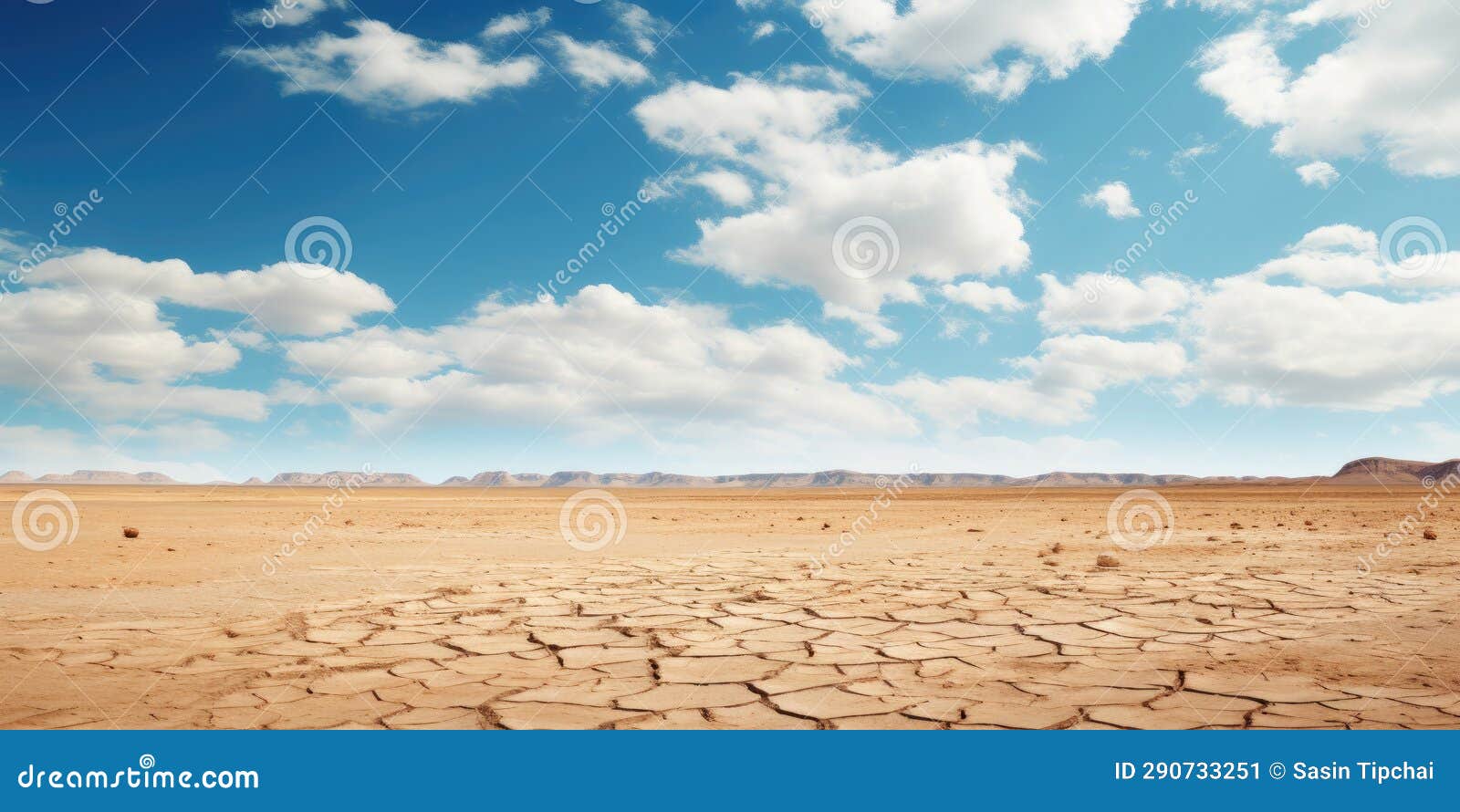 Desert Landscape with Sky. Drought Stock Illustration - Illustration of ...