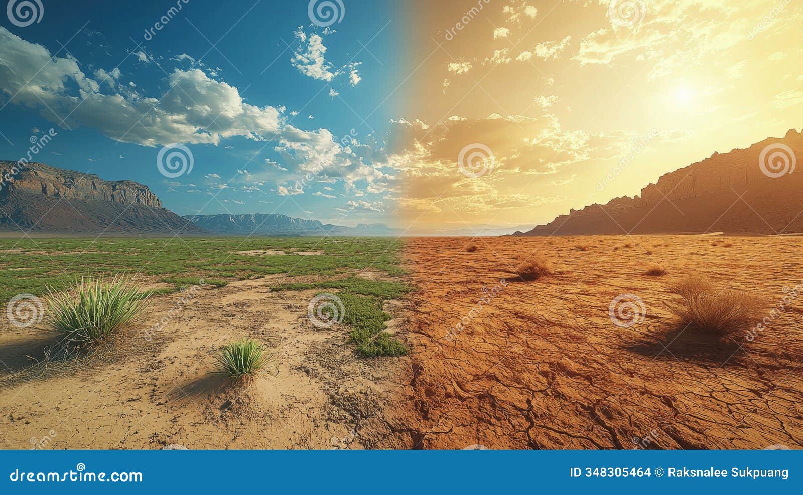 Desert Landscape: a Stark Comparison of Arid and Lush Environments ...