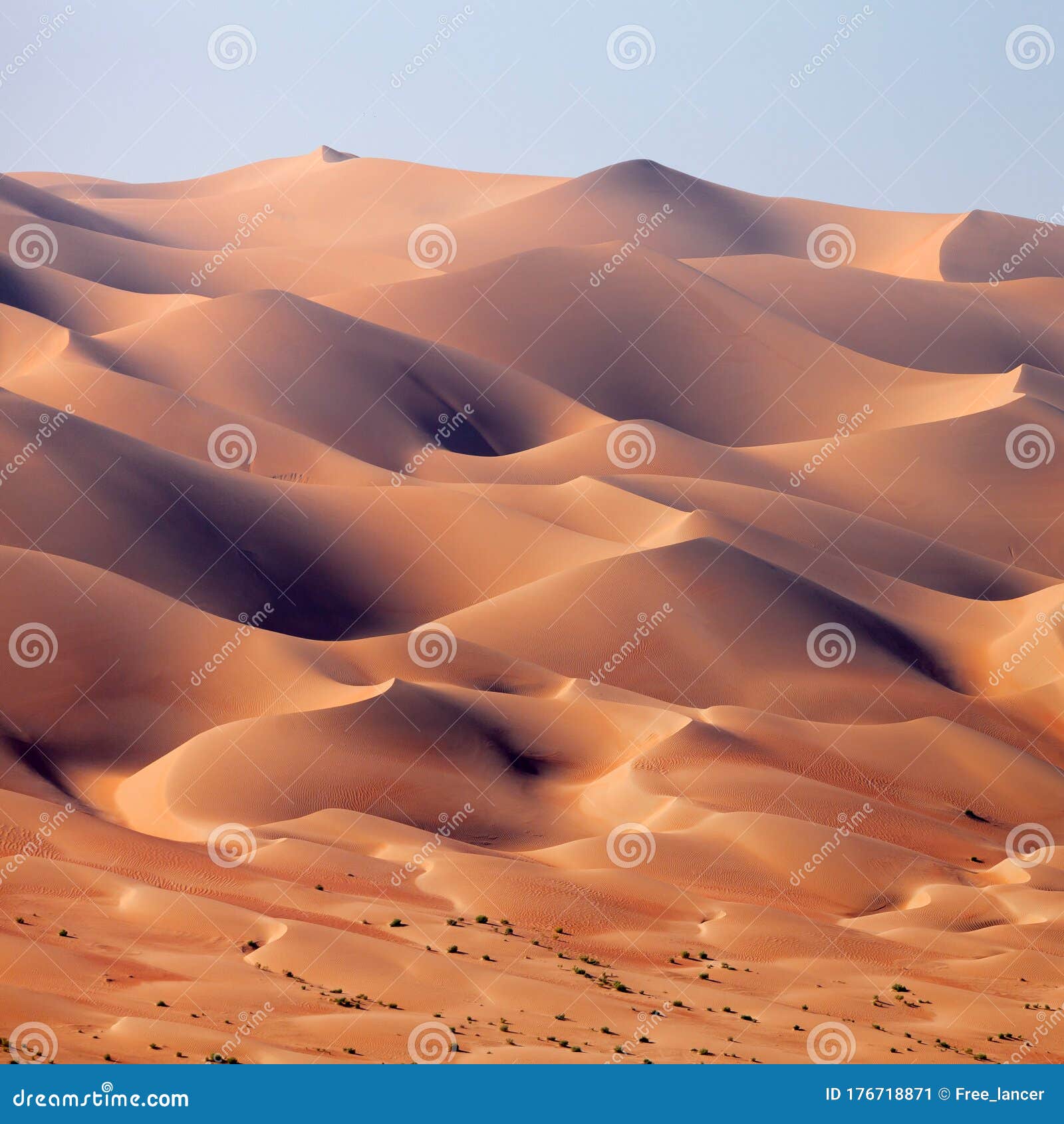 Desert Landscape in the UAE, Sand Dunes Stock Image - Image of horizon ...