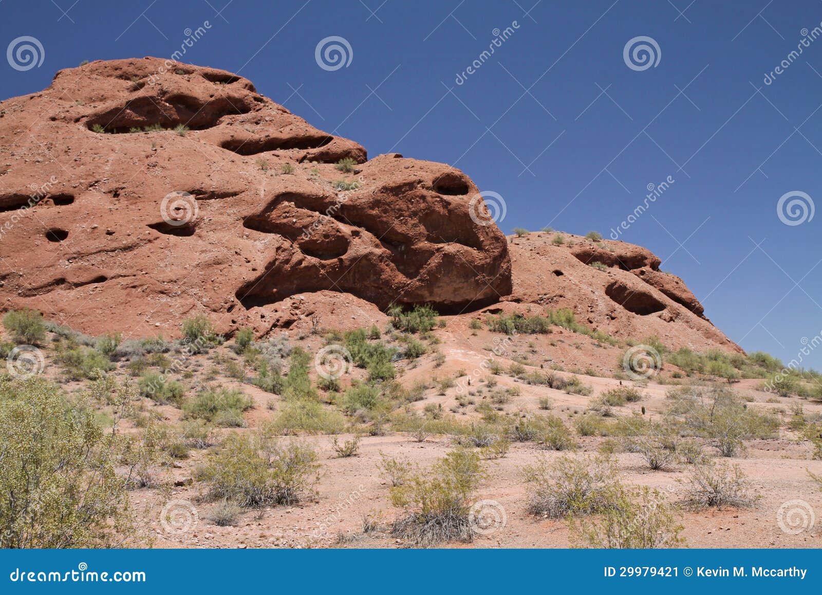 Desert Mountain Landscape with Cloudless Sky Stock Image - Image of ...