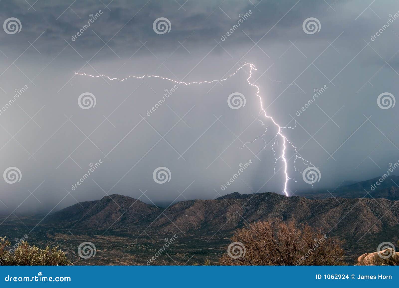 Desert Lightning stock photo. Image of electricity, mountain - 1062924