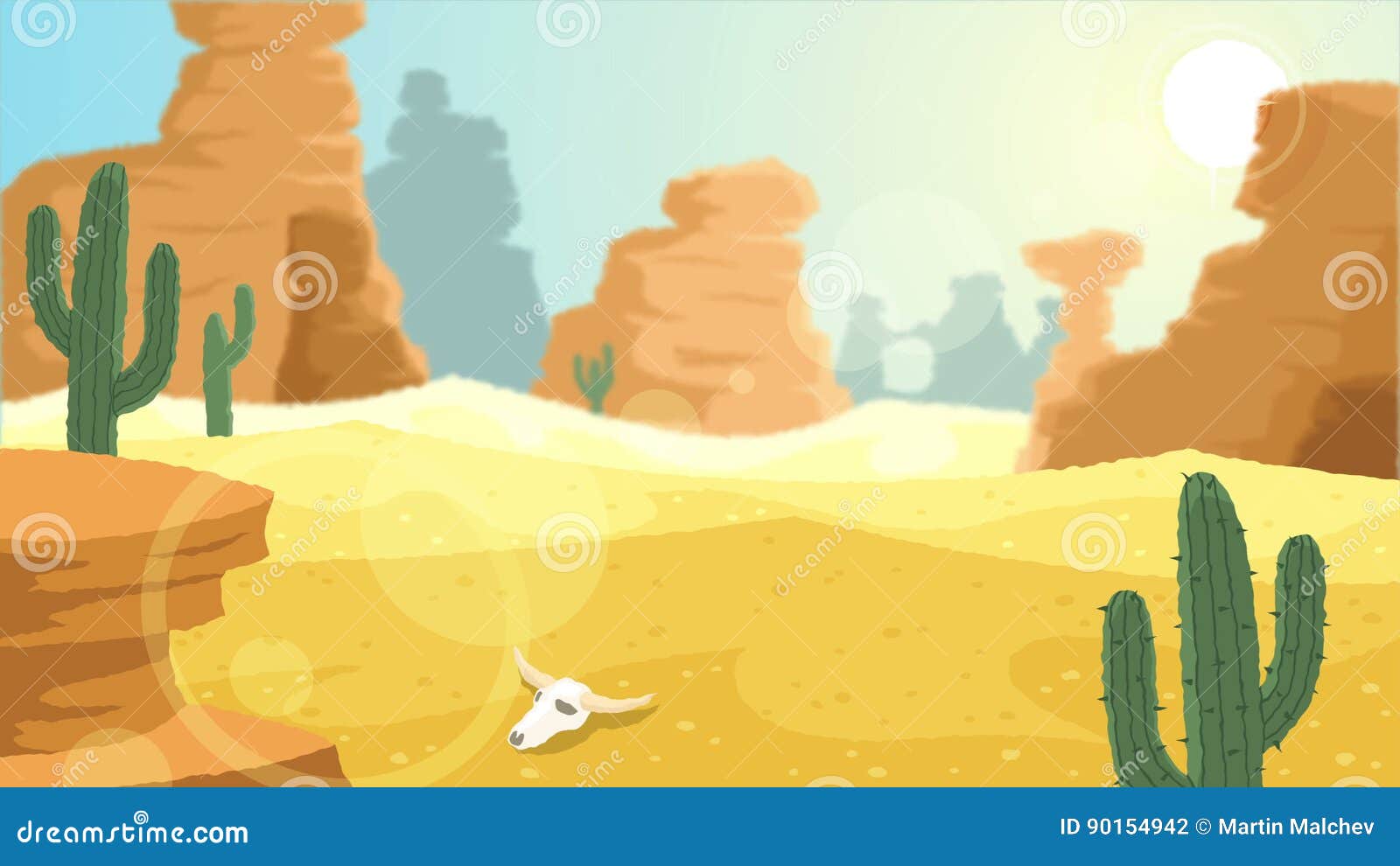 Desert stock footage. Video of animation, horizon, skull - 90154942