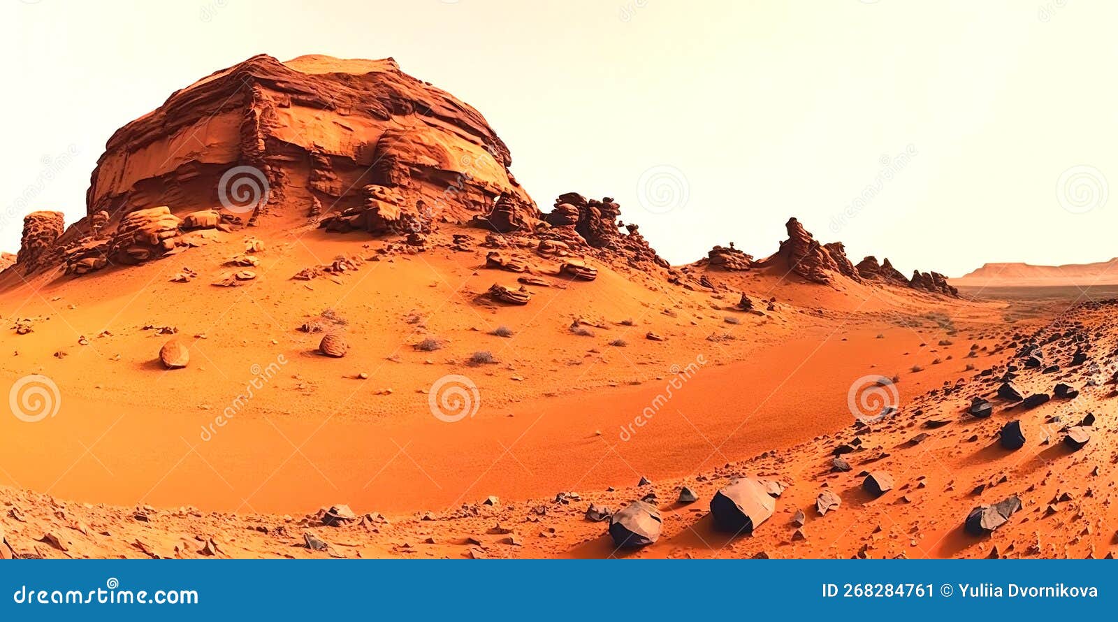 Desert Mars Landscapes with Sand and Rocks. Generative AI Stock ...