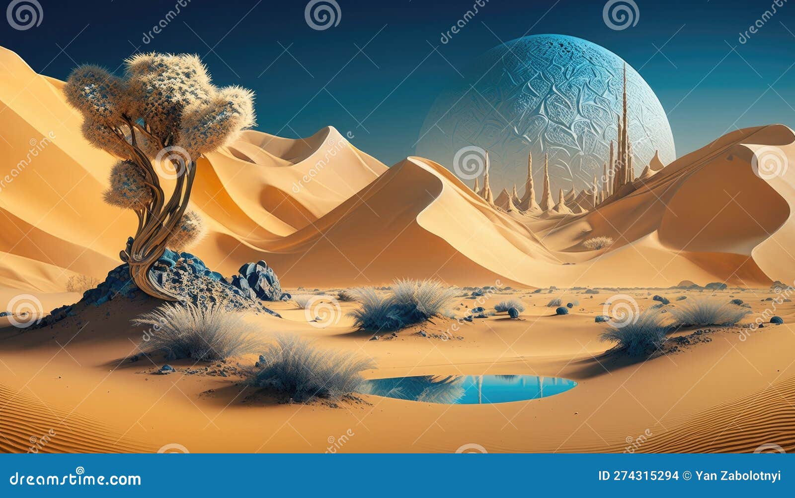 Desert Mirage, Mystical Allure Wallpaper. Generative AI Stock ...