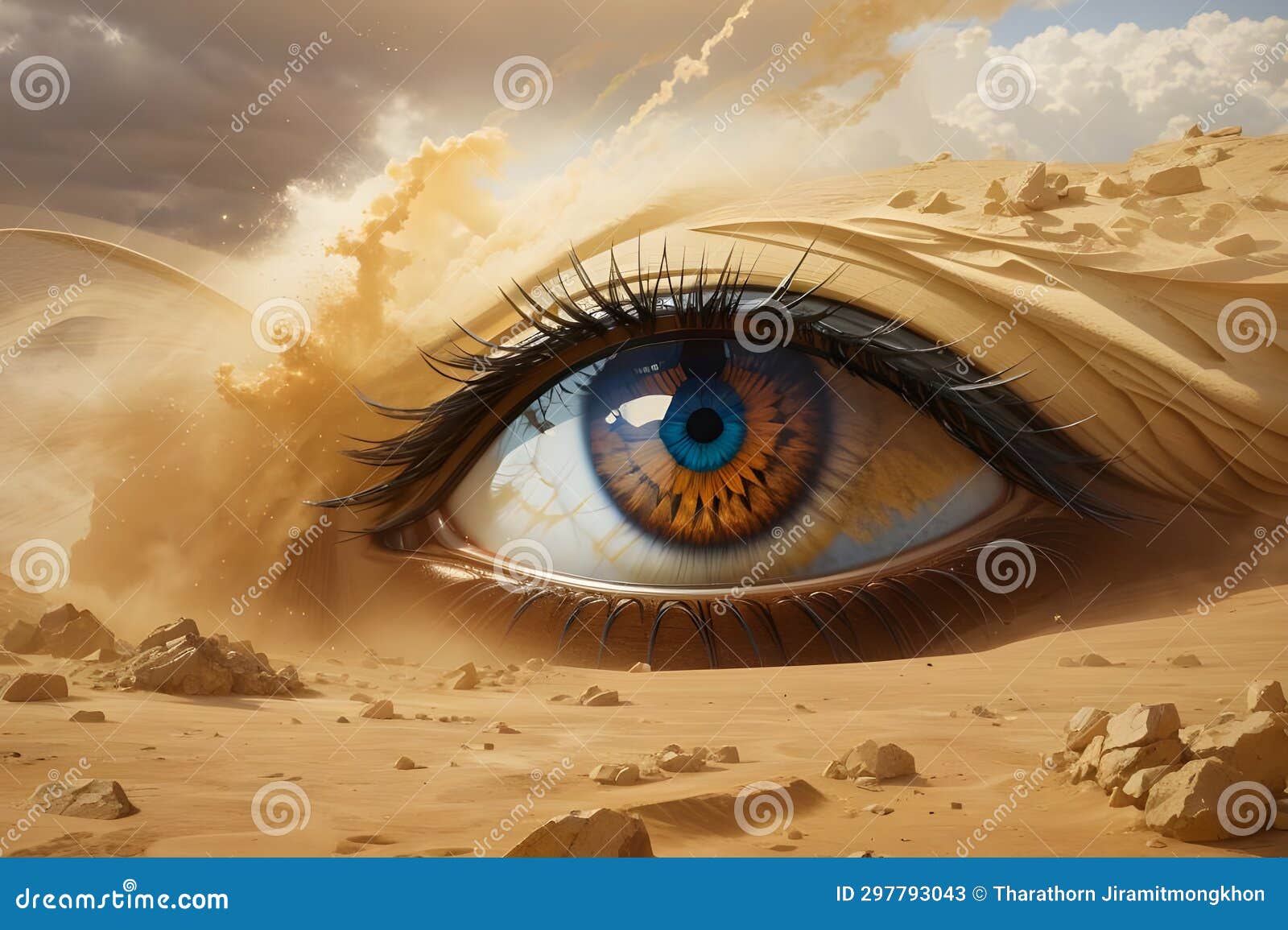 Desert Mirage: Mystical Eye of the Sandstorm Stock Illustration ...