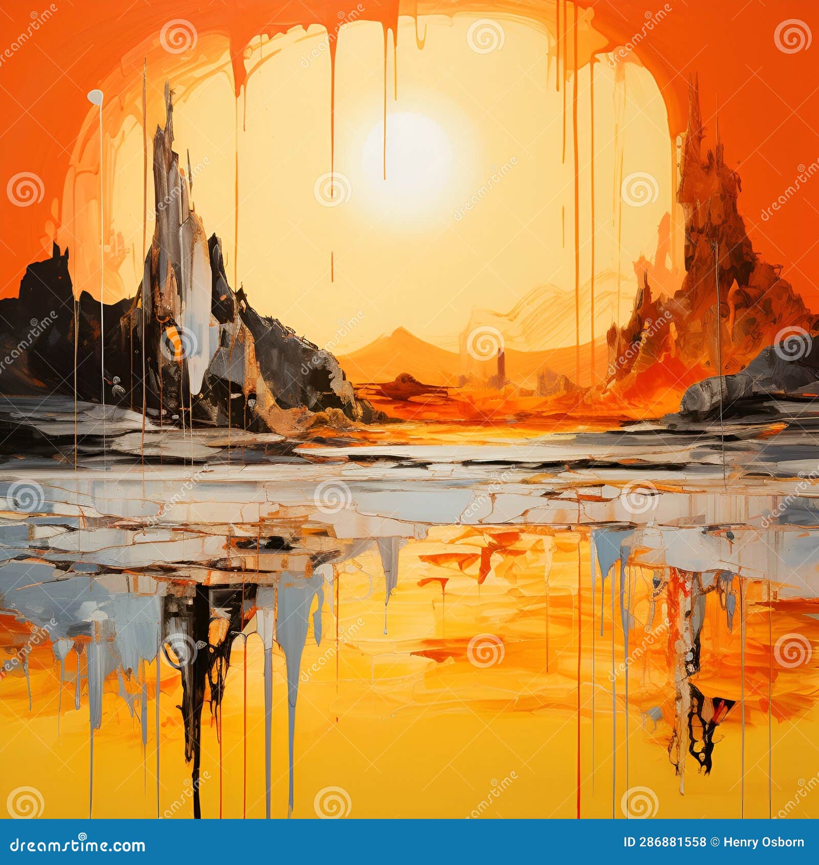 Desert Mirage in the Style of Jackson Pollock Stock Illustration ...