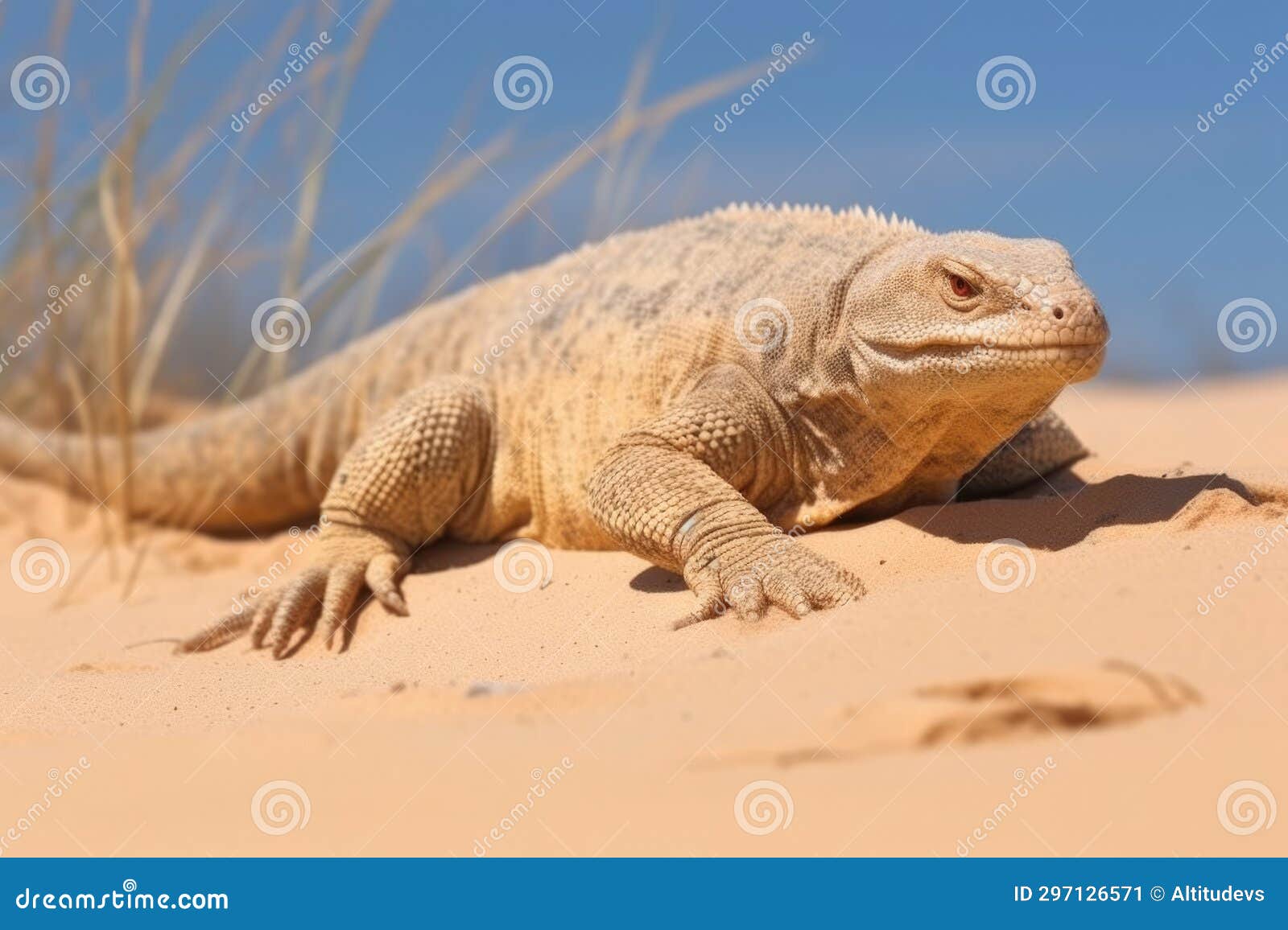 Desert Monitor Lizard on a Sandy Dune Stock Image - Image of generated ...