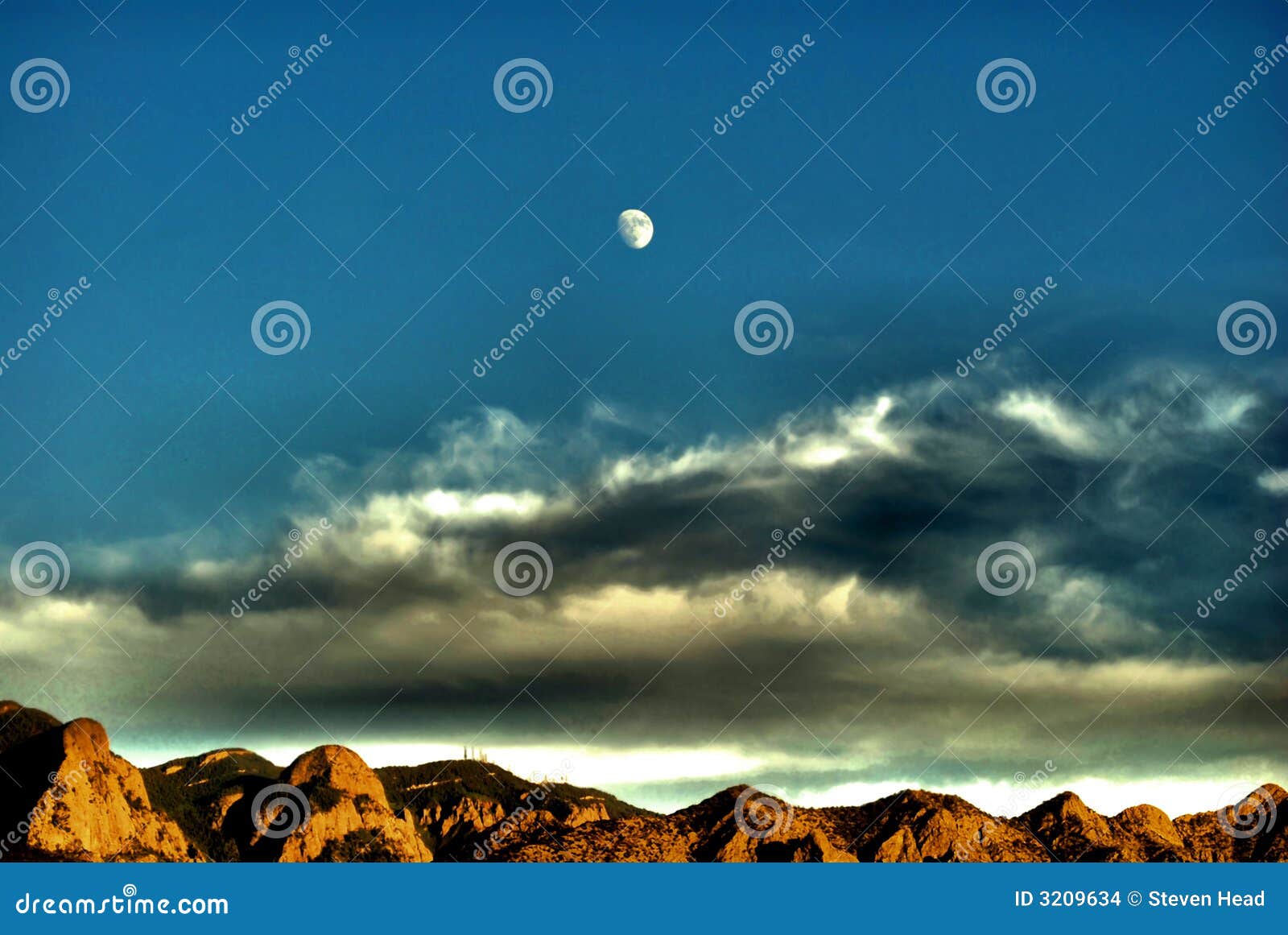 Desert Moon stock photo. Image of mexico, afternoon, mountain - 3209634