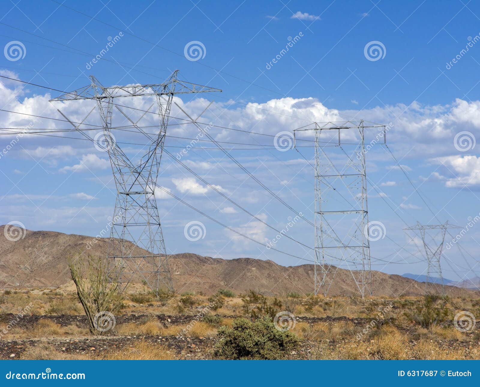 Desert Mountain Power stock image. Image of metal, towers - 6317687