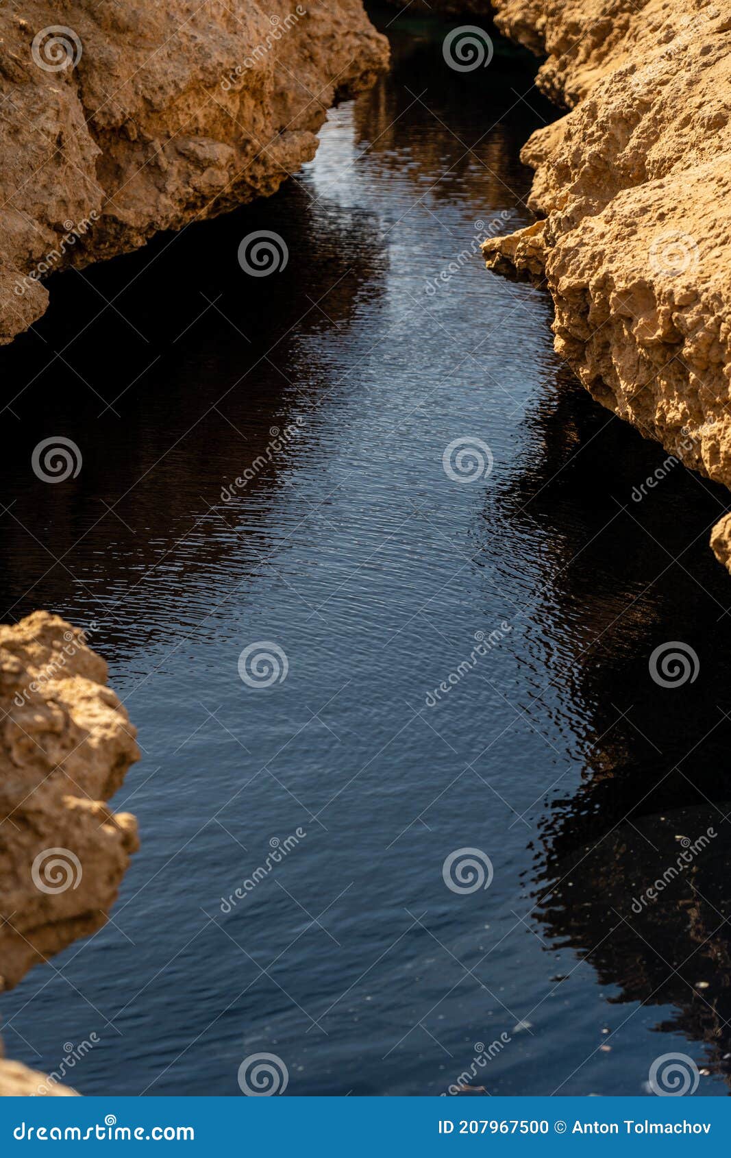Desert Mountains Great Crack with Water, Ras Mohammad Stock Photo ...