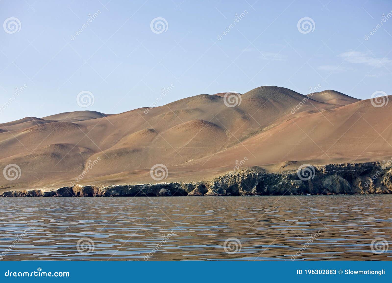 Desert and Ocean, Paracas National Park in Peru Stock Image - Image of ...