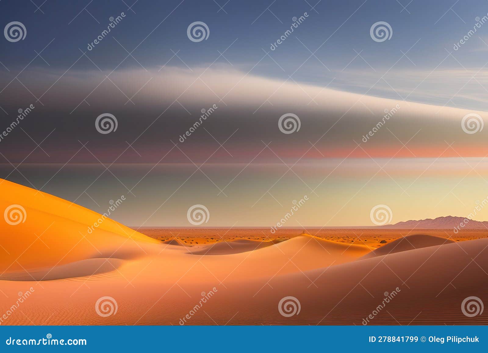 Desert in Orange and Yellow Colors, Ai Stock Illustration ...