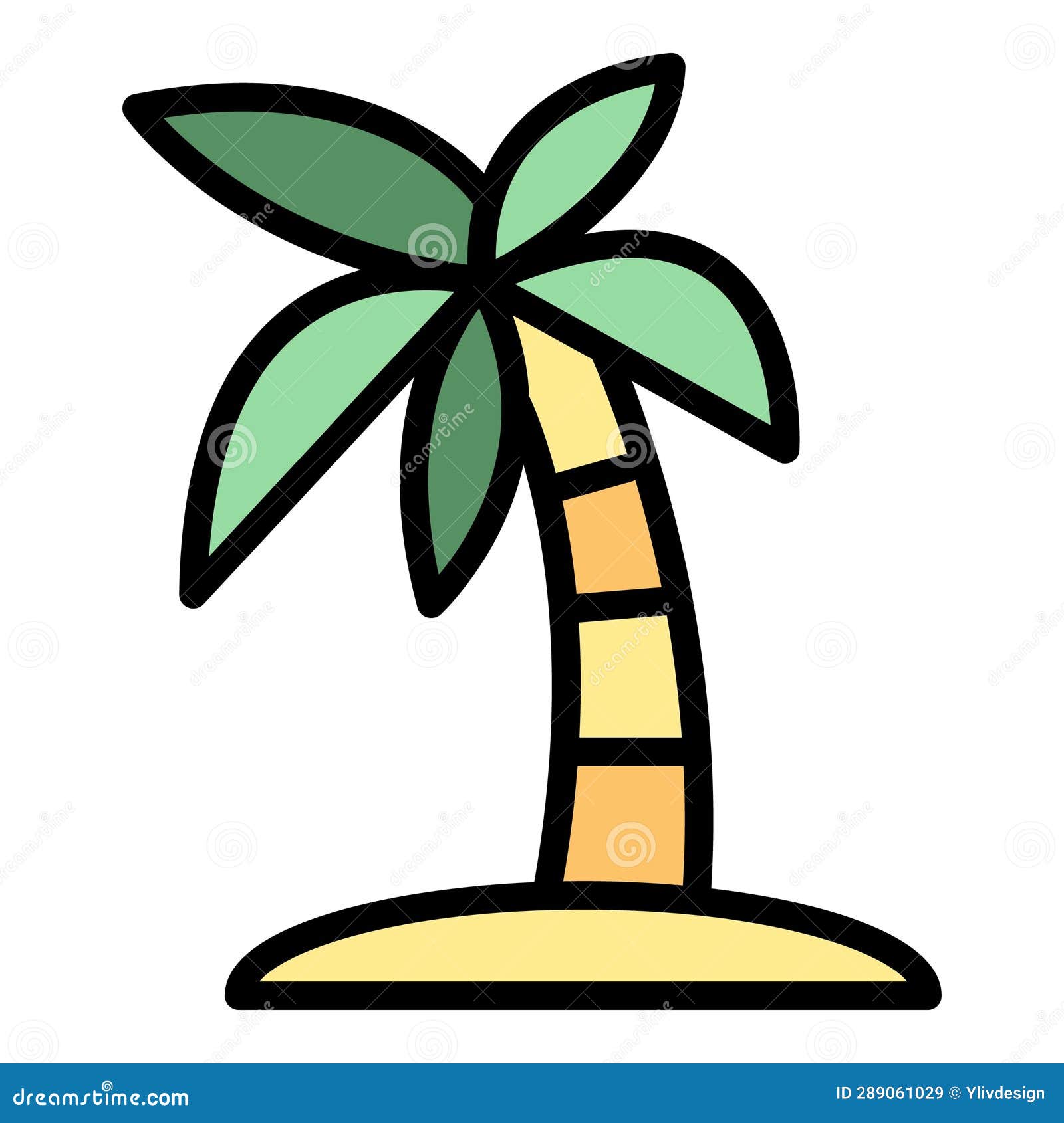 Desert Palm Tree Icon Vector Flat Stock Vector - Illustration of tree ...