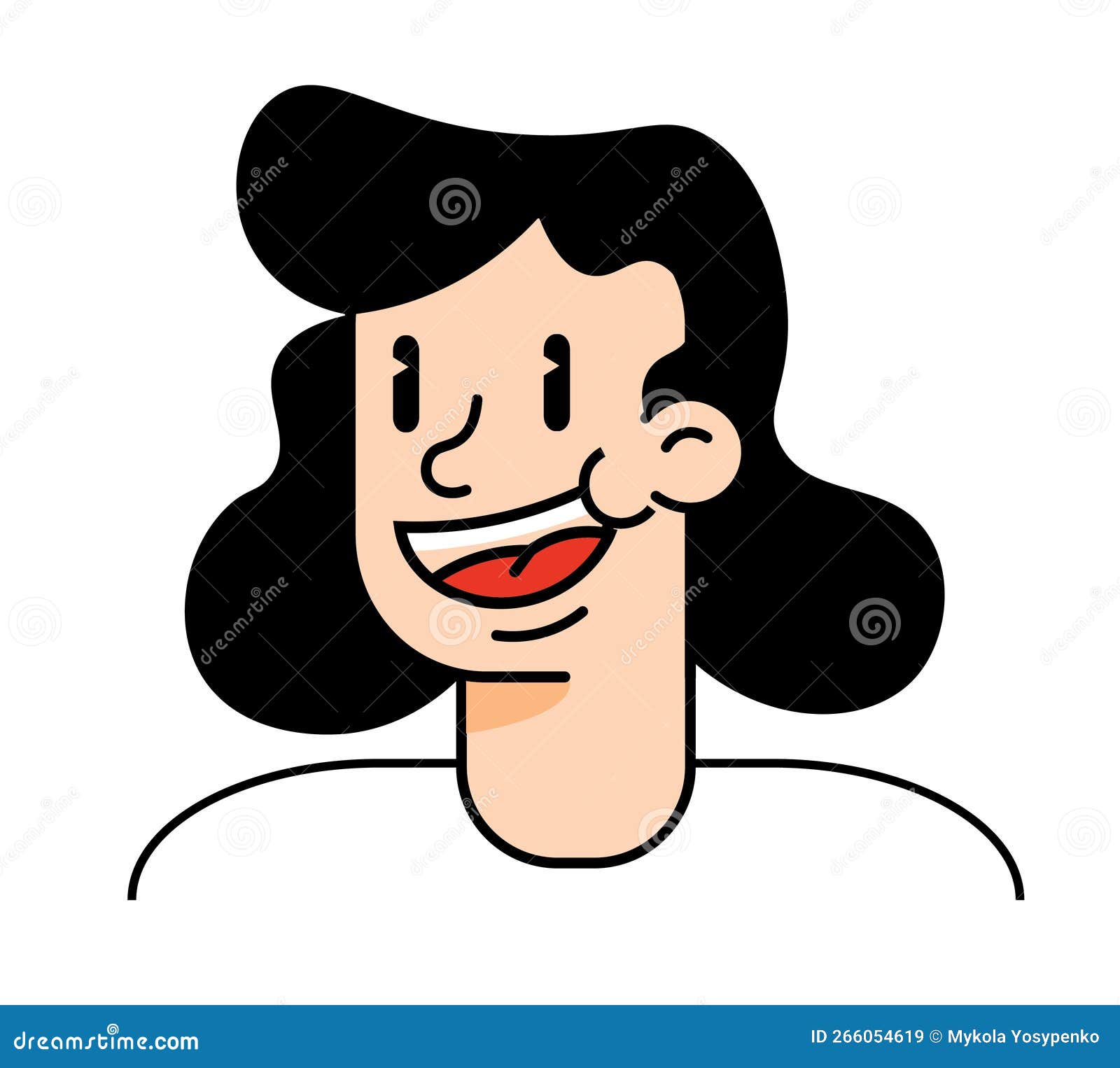 1930 S Rubber Hose Style, Retro Cartoon Character, Female Head, Vintage ...