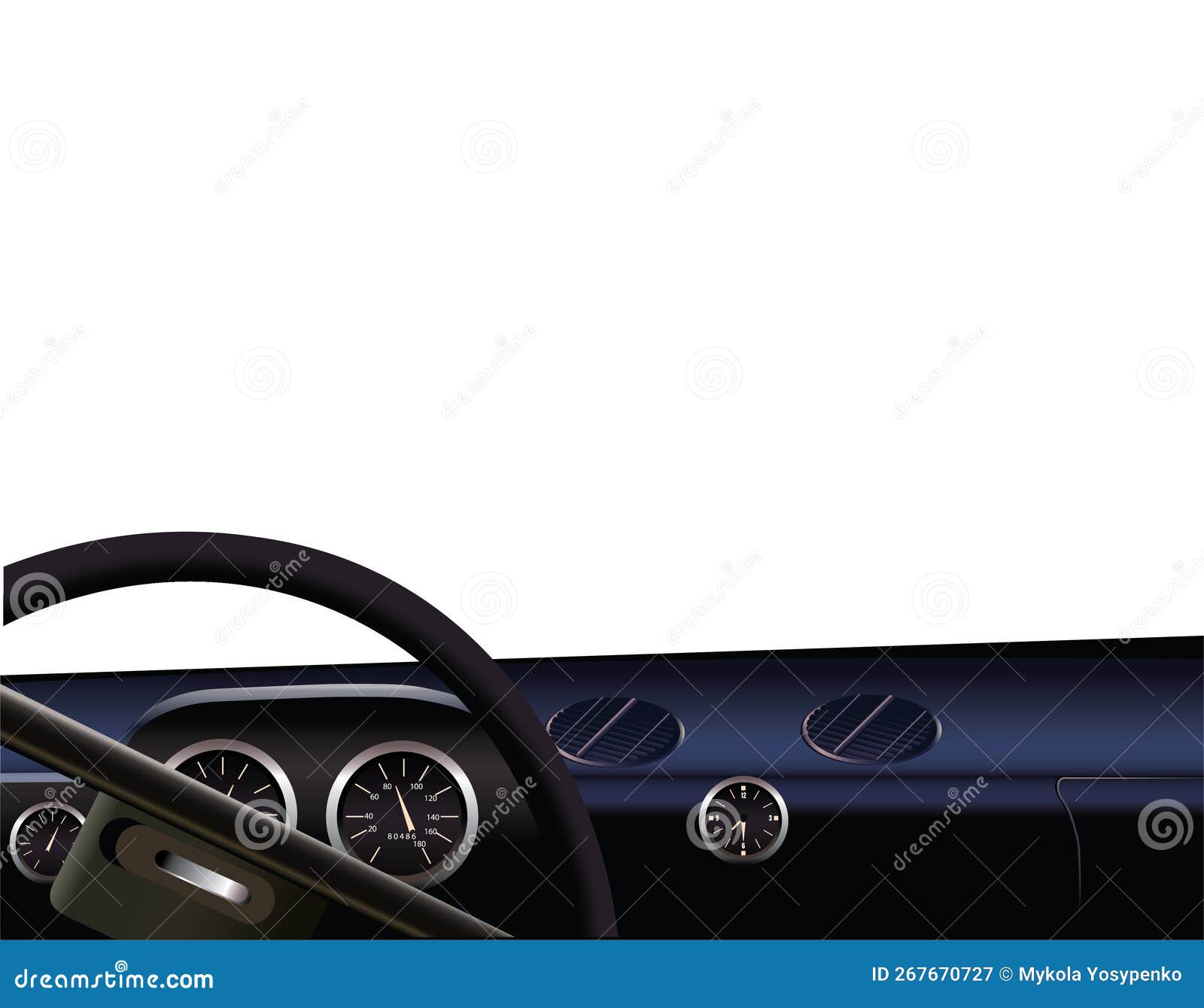 Car Dashboard, Vector Template Stock Vector - Illustration of dash ...