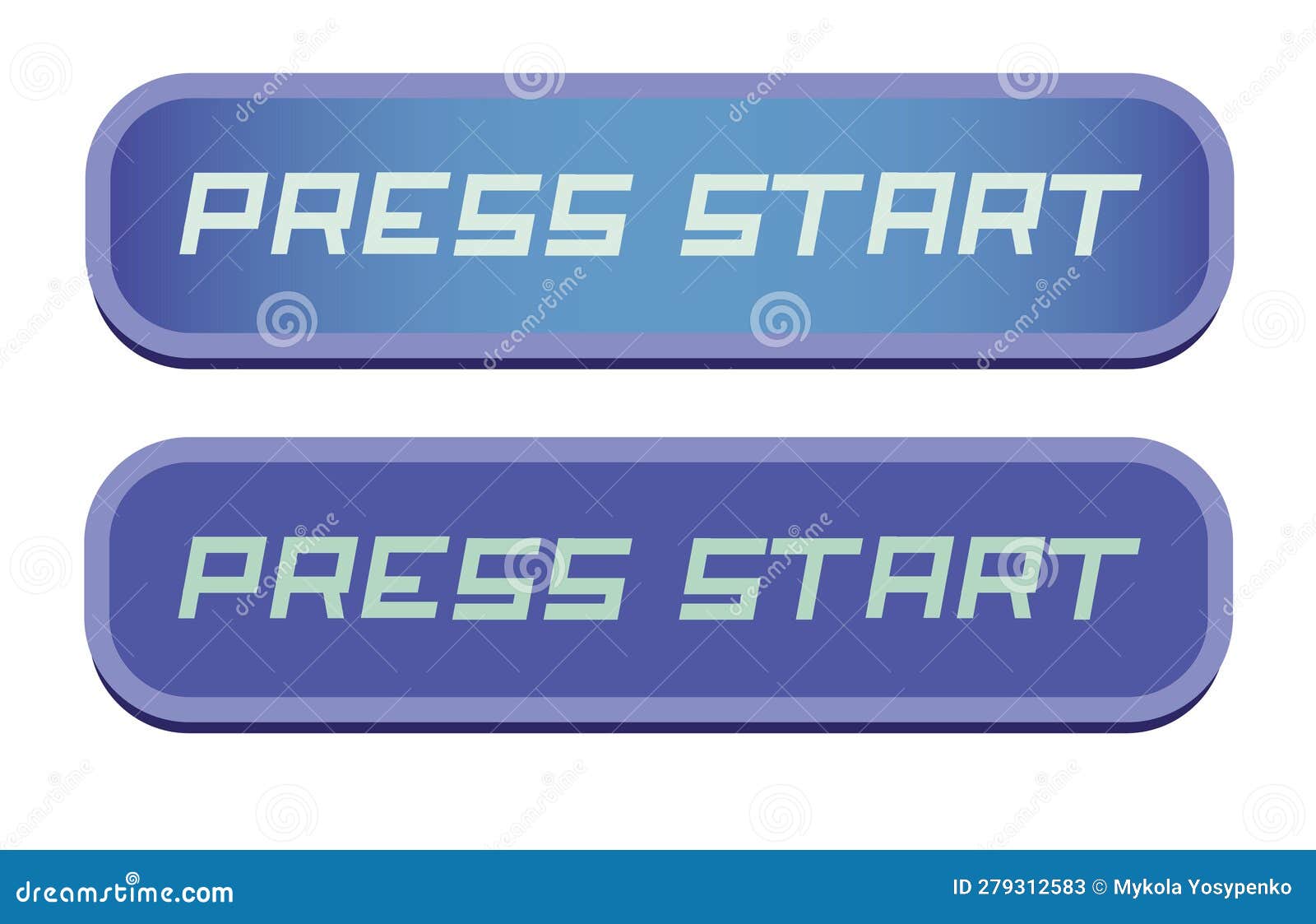 Horizontal Web Buttons, Active and Inactive. Start Button Stock Vector ...