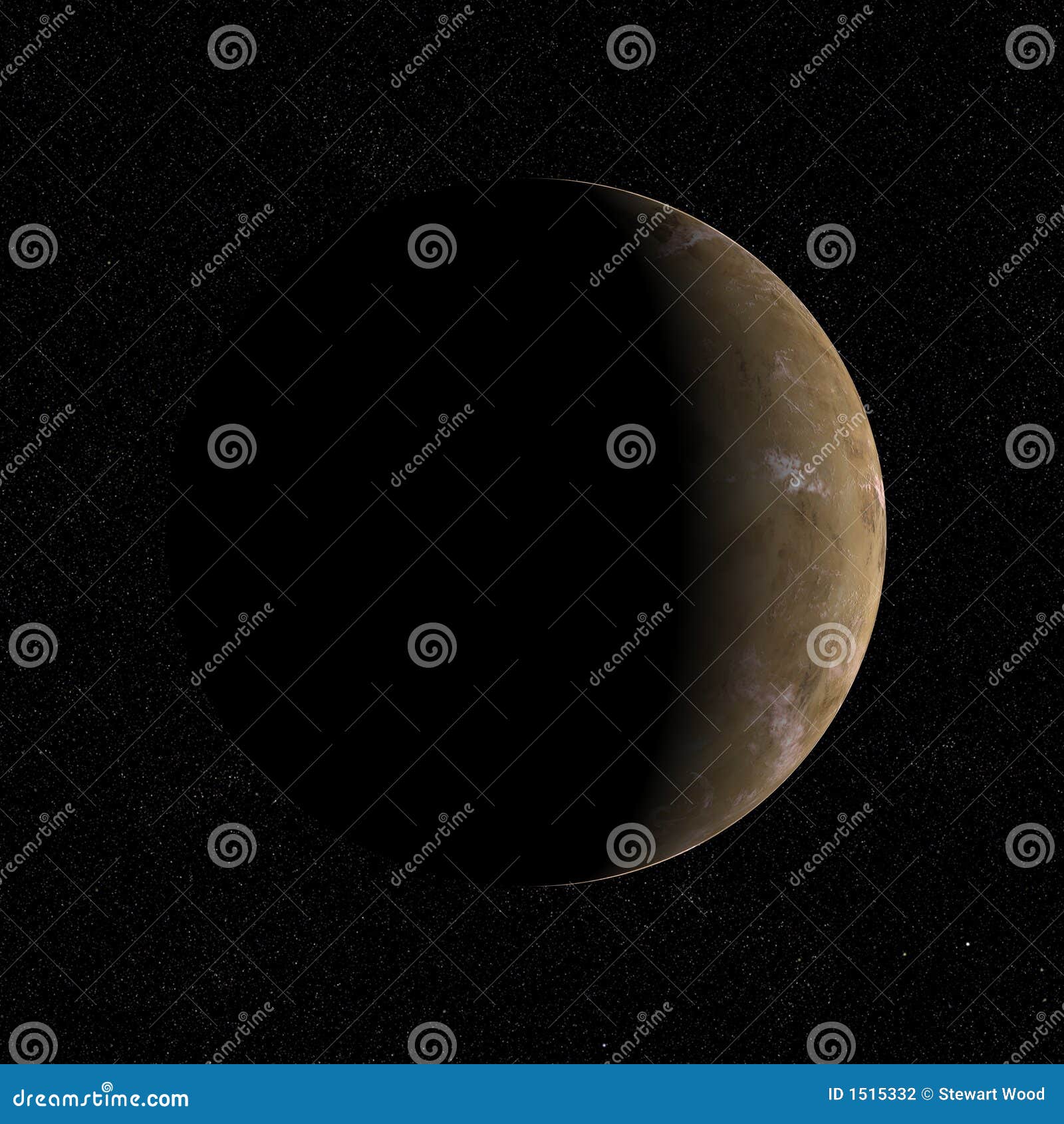 Desert planet crescent. stock illustration. Illustration of ocean - 1515332