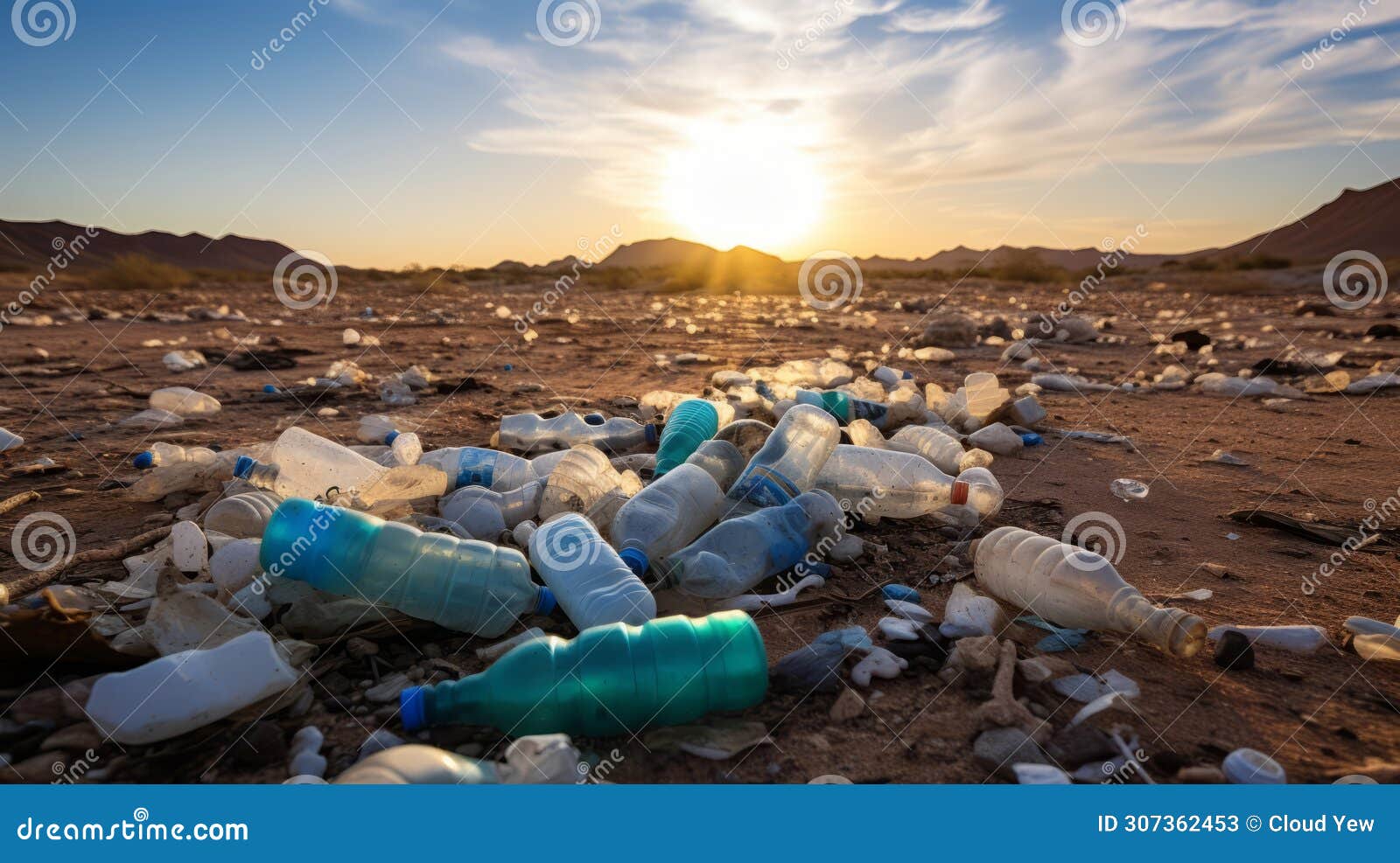 Desert Plastic Pollution Environment Stock Illustration - Illustration ...