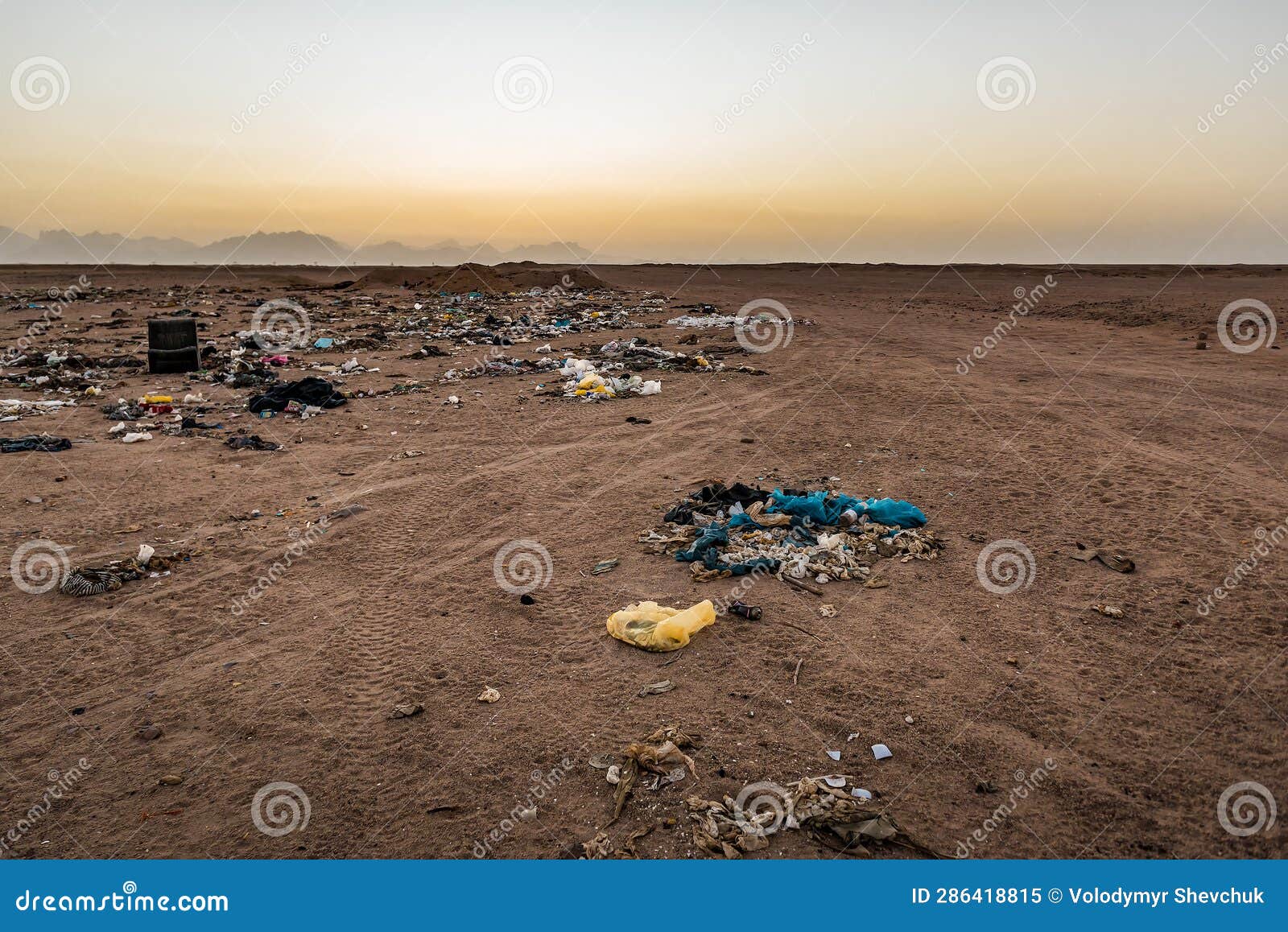 Desert Pollution with Different Garbage Stock Image - Image of landfill ...