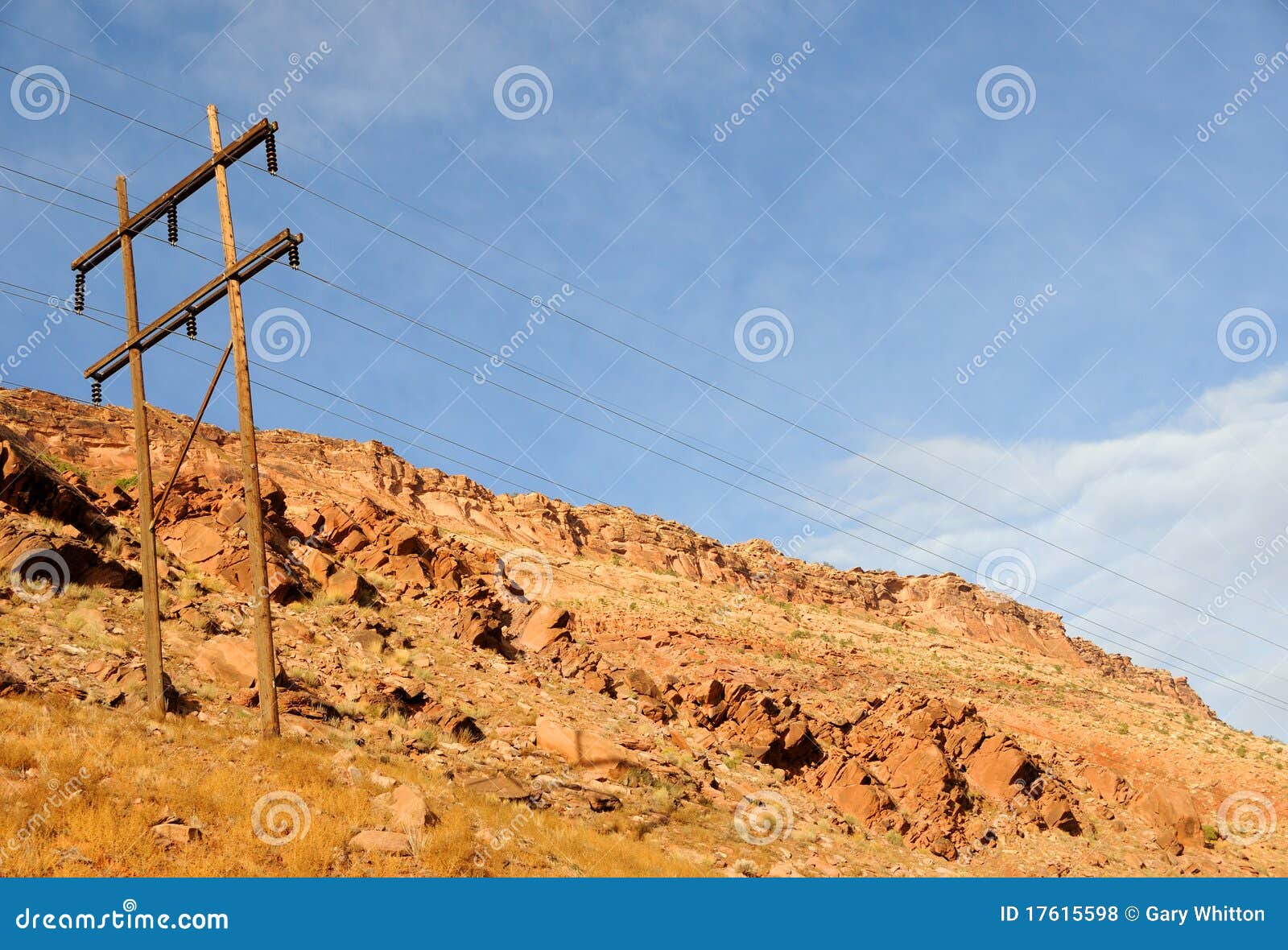 Desert Power stock photo. Image of line, utah, pole, power - 17615598