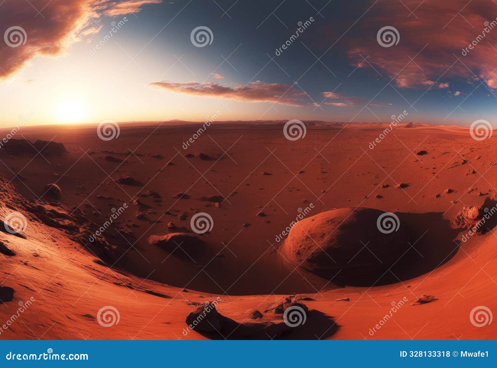 Desert Projection Climate Spherical Mars Equirectangular Texture Sunset ...