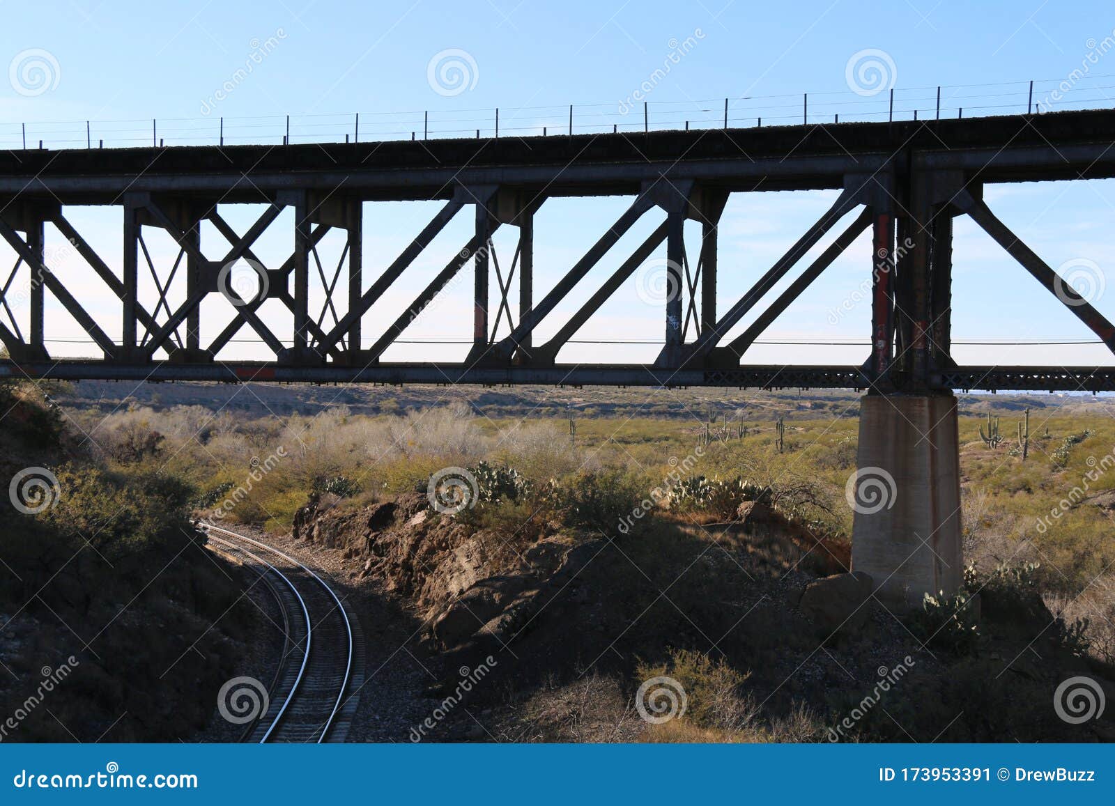 Desert Railway Bridge Crossing Stock Image - Image of europe, ancient ...