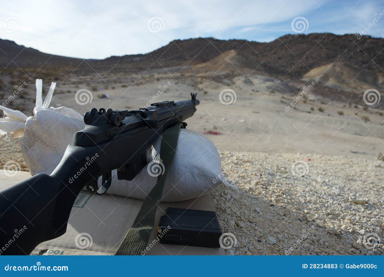 Desert rifle stock image. Image of trigger, semiauto - 28234883