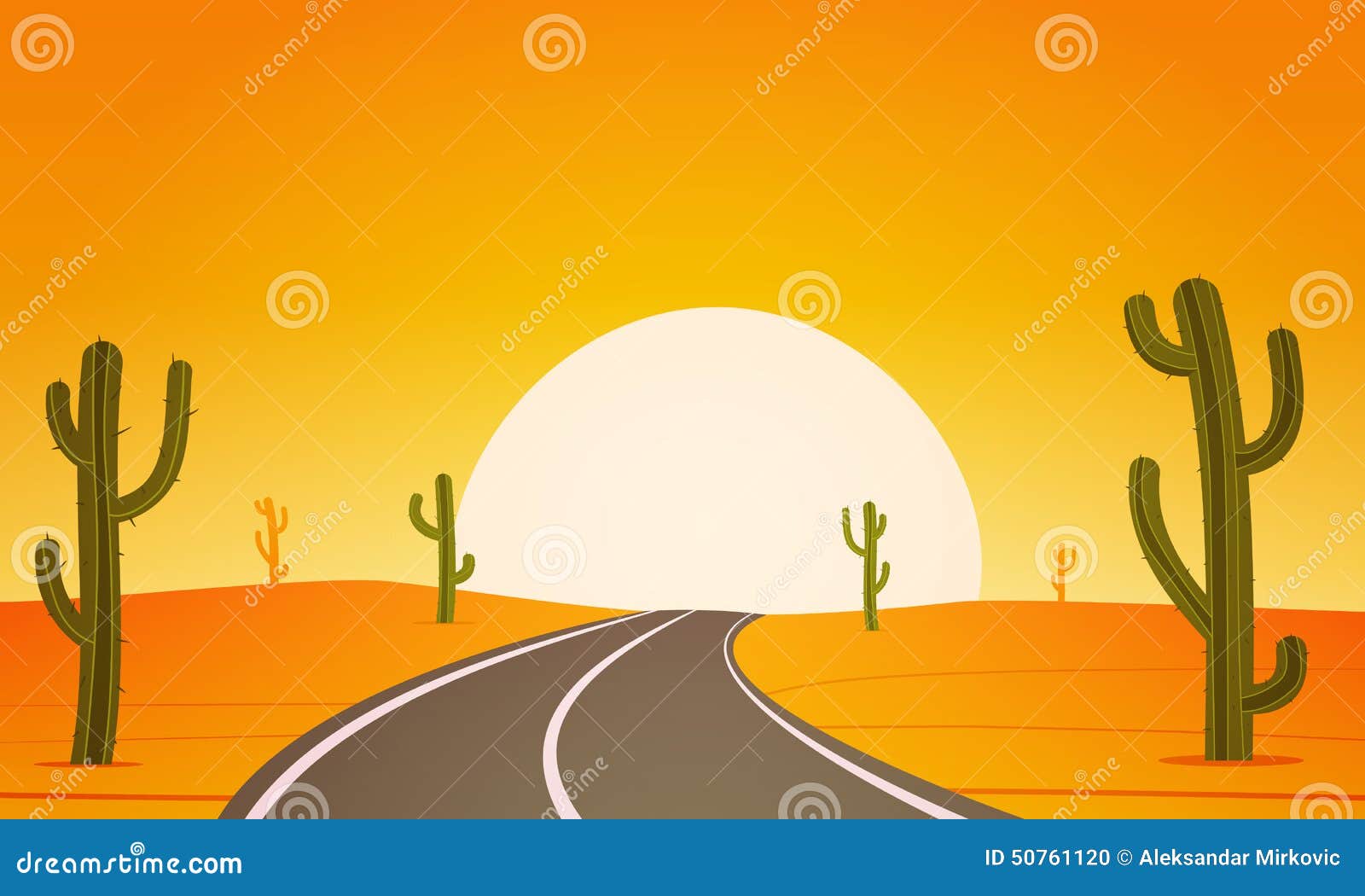Desert Road stock vector. Illustration of horizon, mexican - 50761120