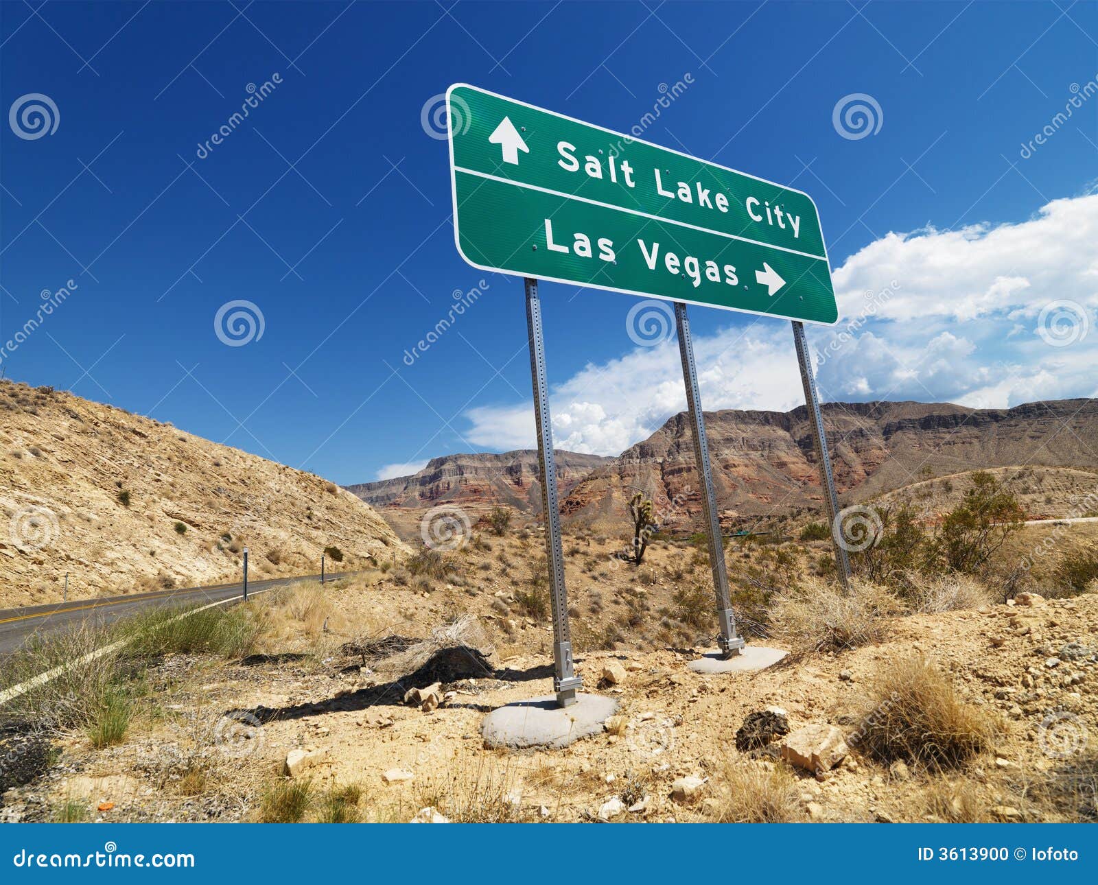 Desert road sign. stock photo. Image of travel, copy, horizontal - 3613900